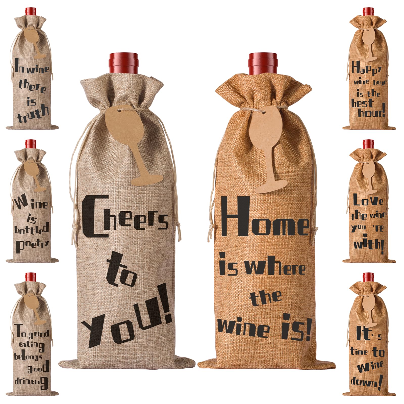 Amazon.com: Gpurplebud Wine Gift Bags，8 Pcs Wine Bottle Gift Bags ...