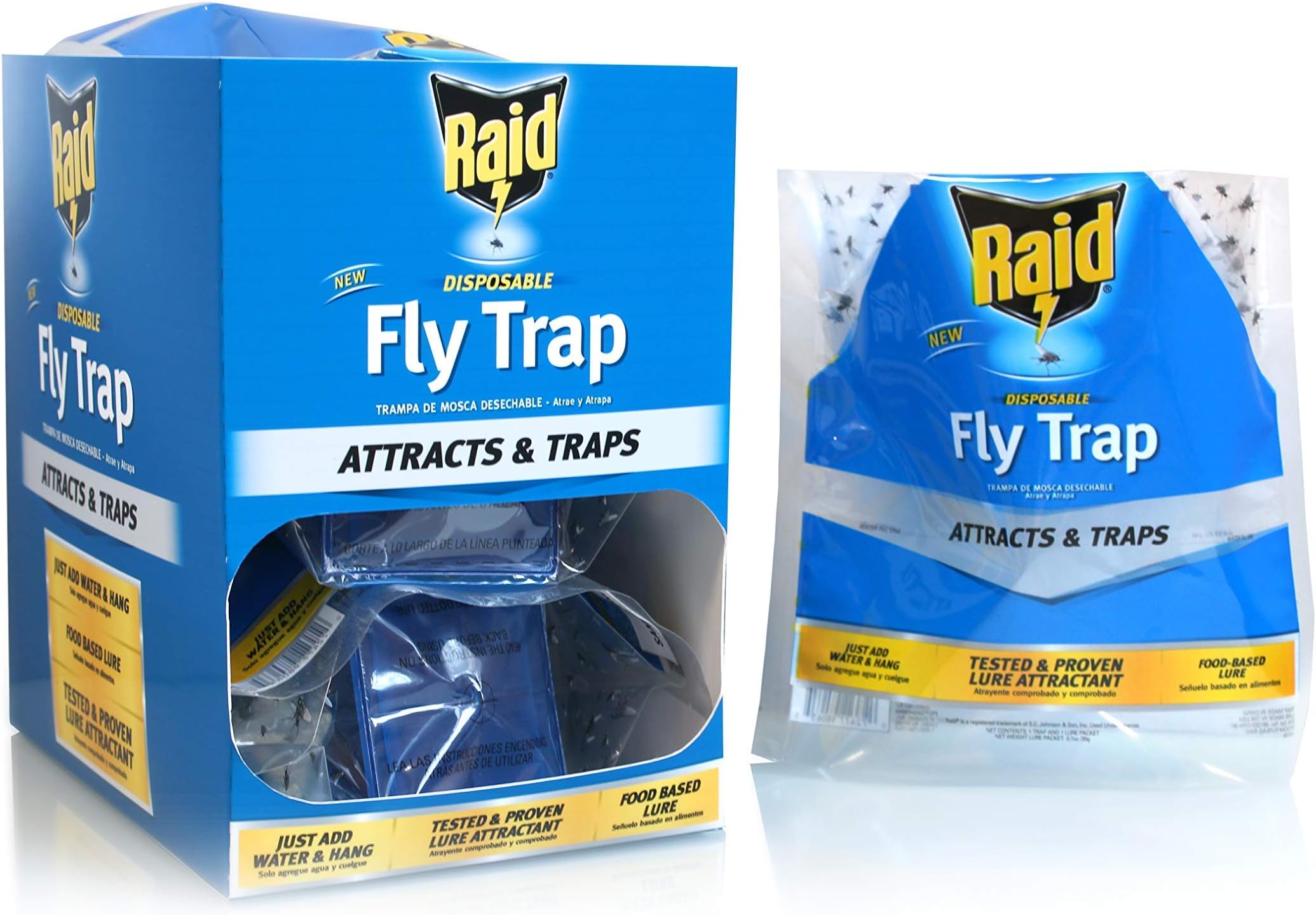 Amazon.com : 4 Pack Fly Traps Outdoor Hanging, Disposable Fly Trap Bags ...