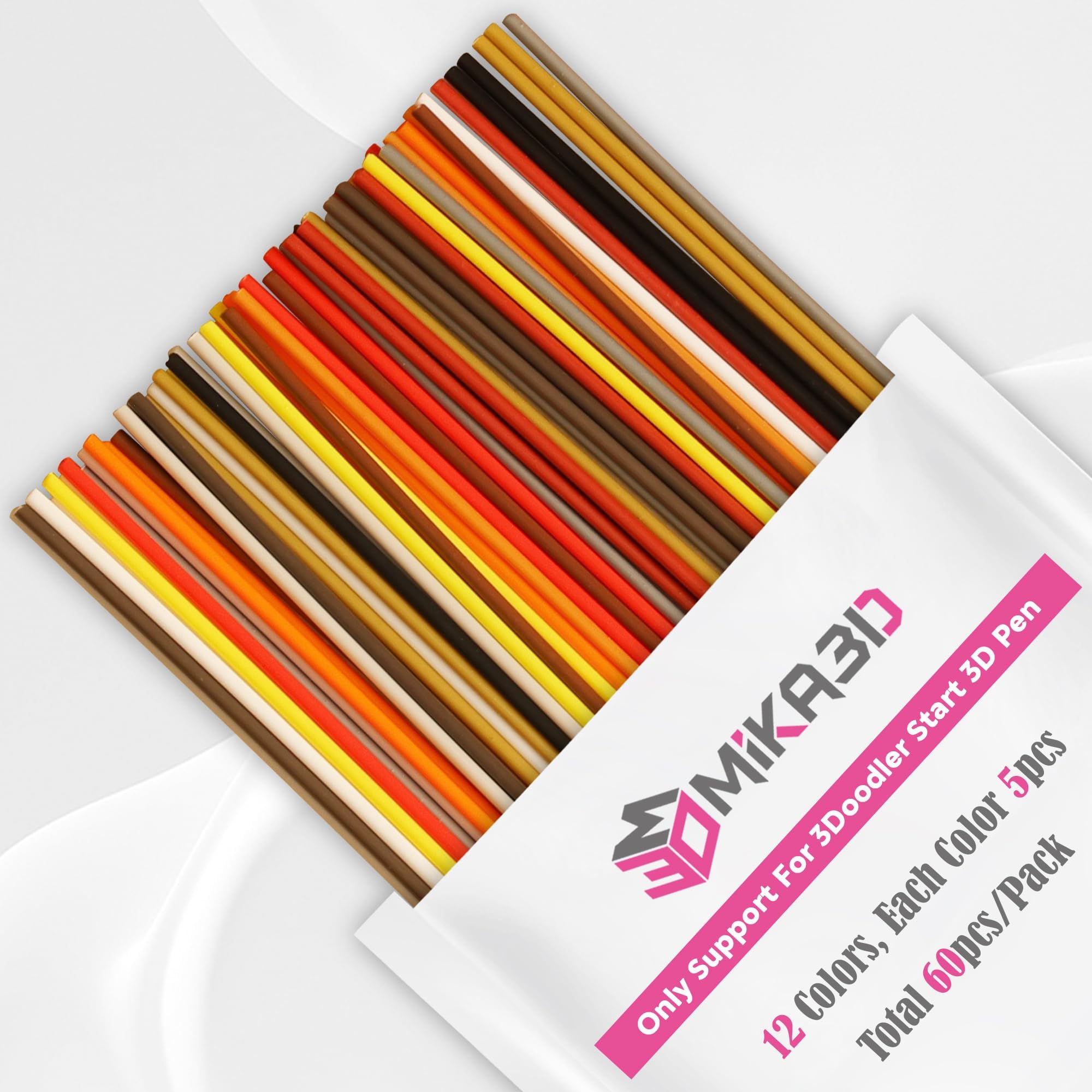 Amazon.com: 12 Basic Colors PCL Filament Strands for 3Doodler Start+ 3D ...