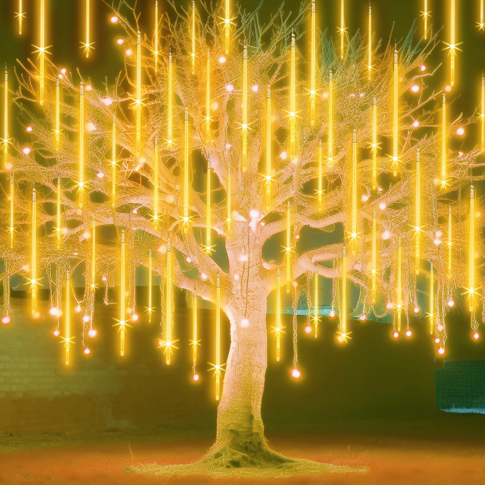 EAGWELL Christmas Lights Outdoor,16 Inch 20 Tubes Meteor Shower Lights ...