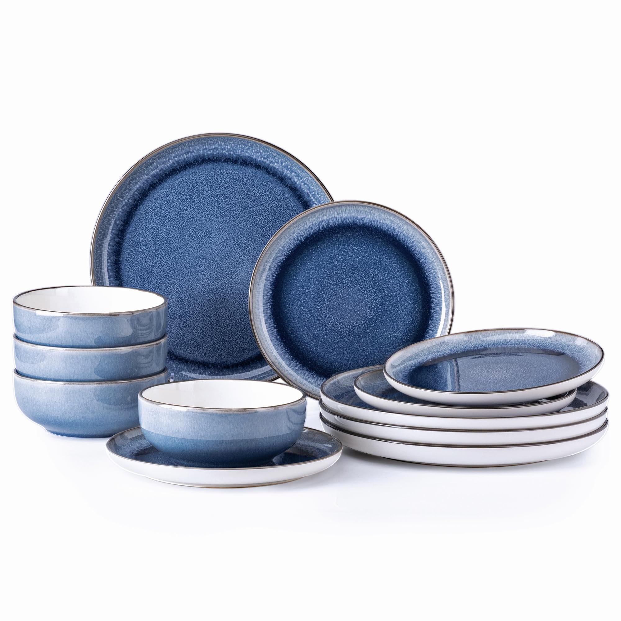 Amazon.com | GBHOME Stoneware Dinnerware Sets, 12 Pieces Reactive Glaze ...