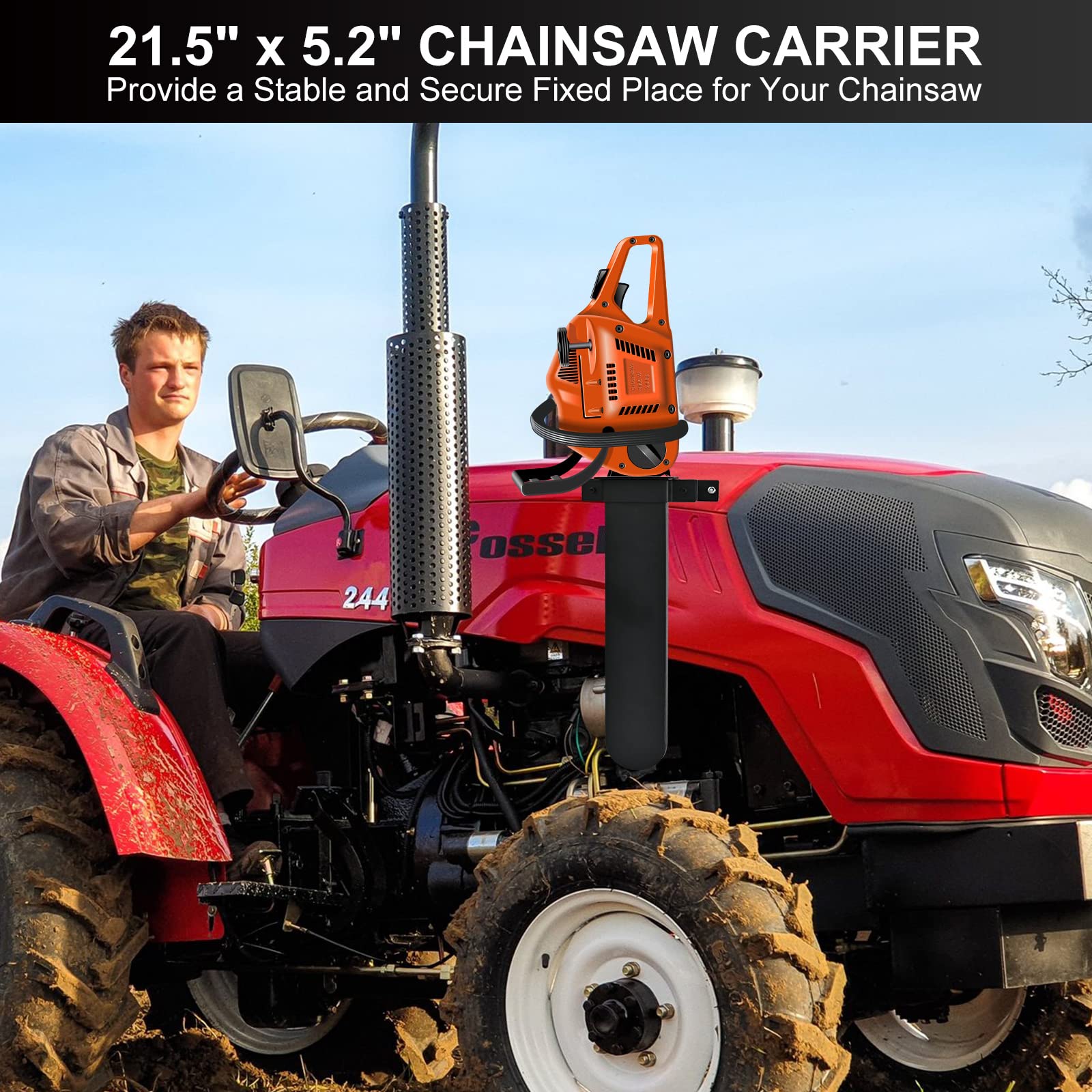 TIRYIUOU Chainsaw Carrier Kit for Tractors, Heavy Duty Iron, Universal ...