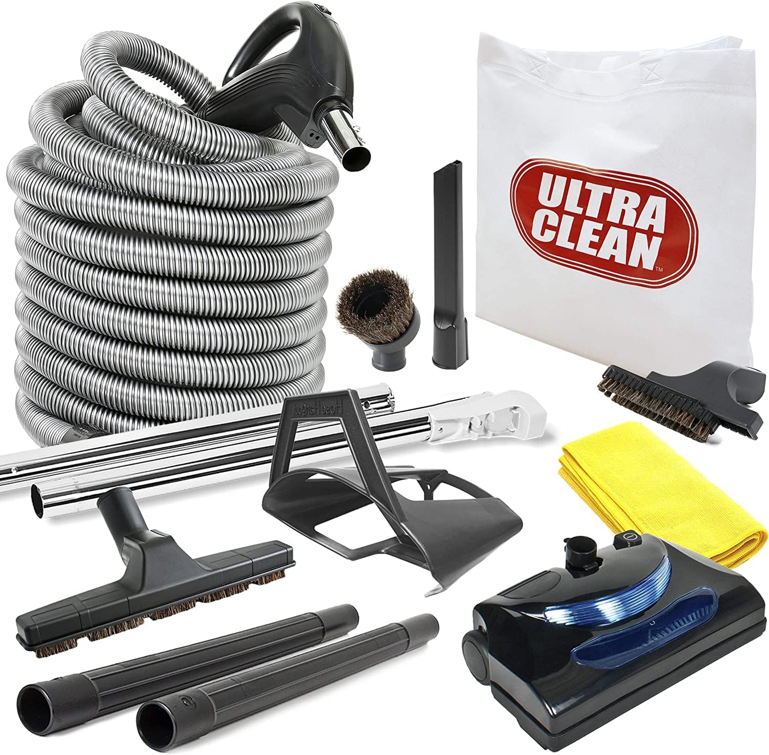 Ultra Clean Central Vacuum Kit with Powerhead Hose and Tools, Fits All ...