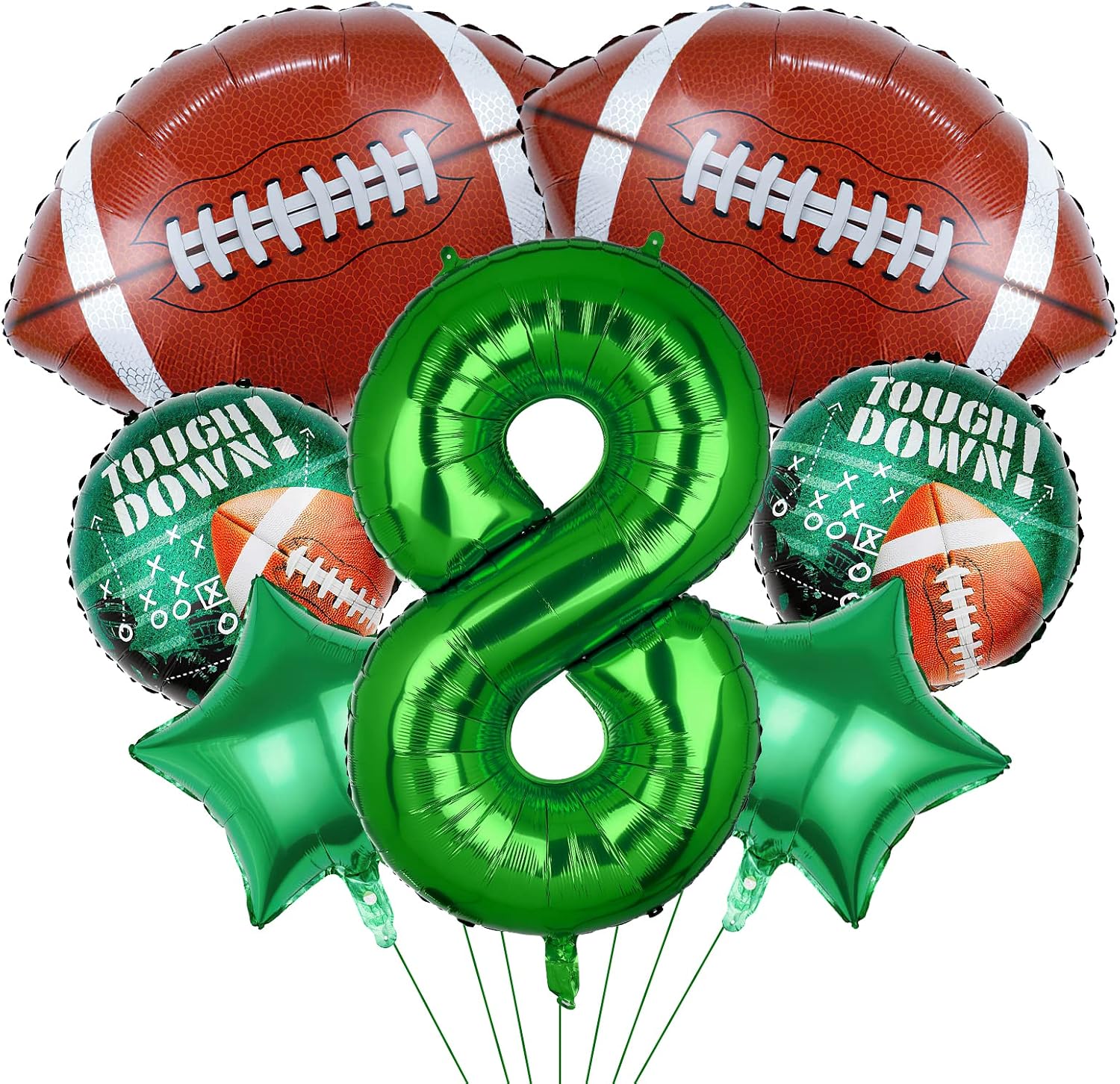 Amazon.com: 7pcs Football Balloons, Football Birthday Number Mylar Foil ...