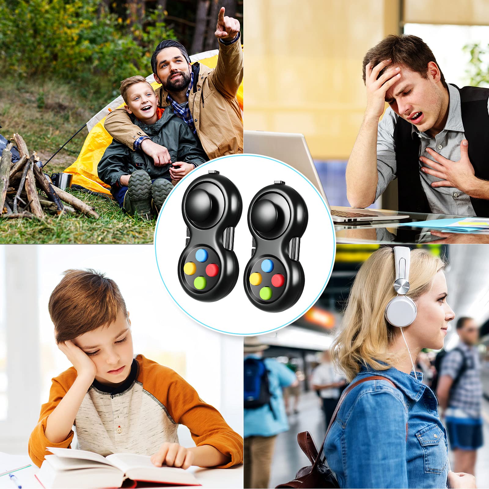 Snapklik.com : Skylety 2 Pcs Fidget Pad Fidget Toy Game Handheld Fidget ...