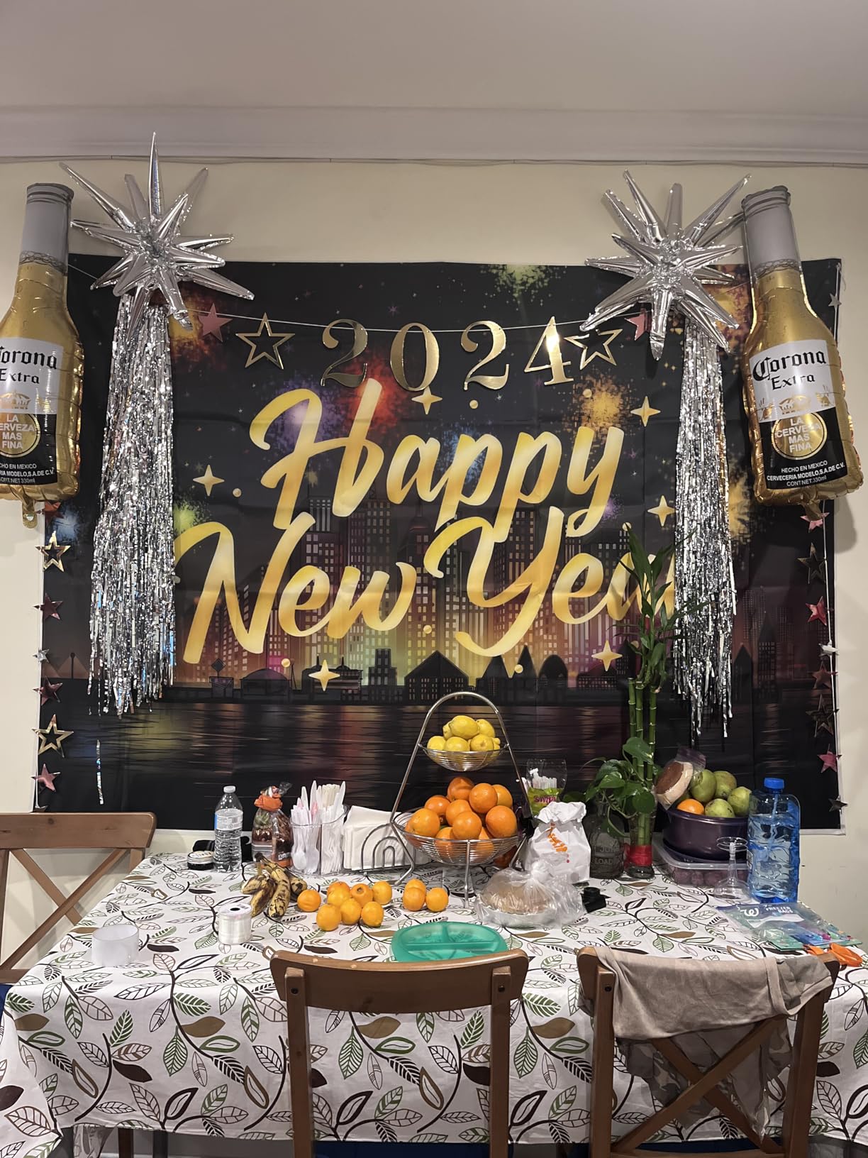 Amazon.com : MAQTT 7x5FT Polyester Gold Happy New Year Party Backdrop ...
