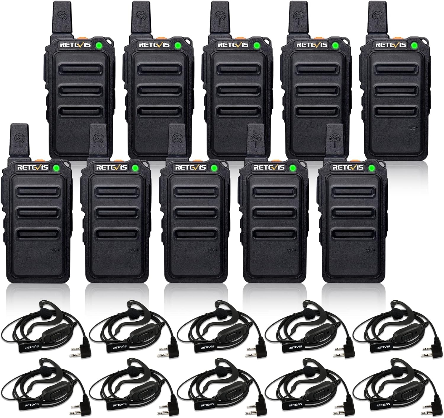 Amazon.com: Retevis RT19 Walkie Talkies with Earpiece,Portable FRS Two ...