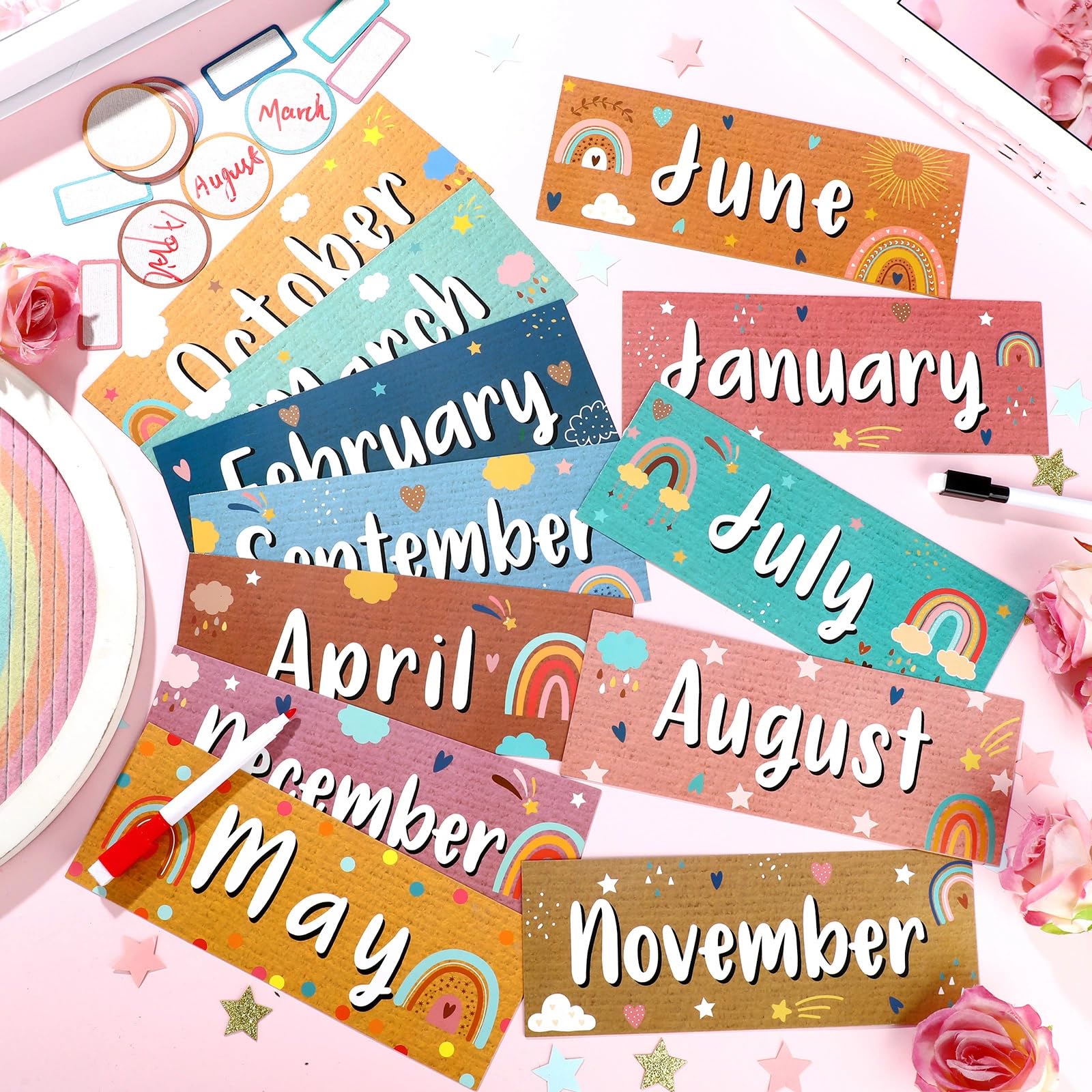 Holiday Bulletin Board Decorations Zonon 48 Pieces Holiday Monthly ...