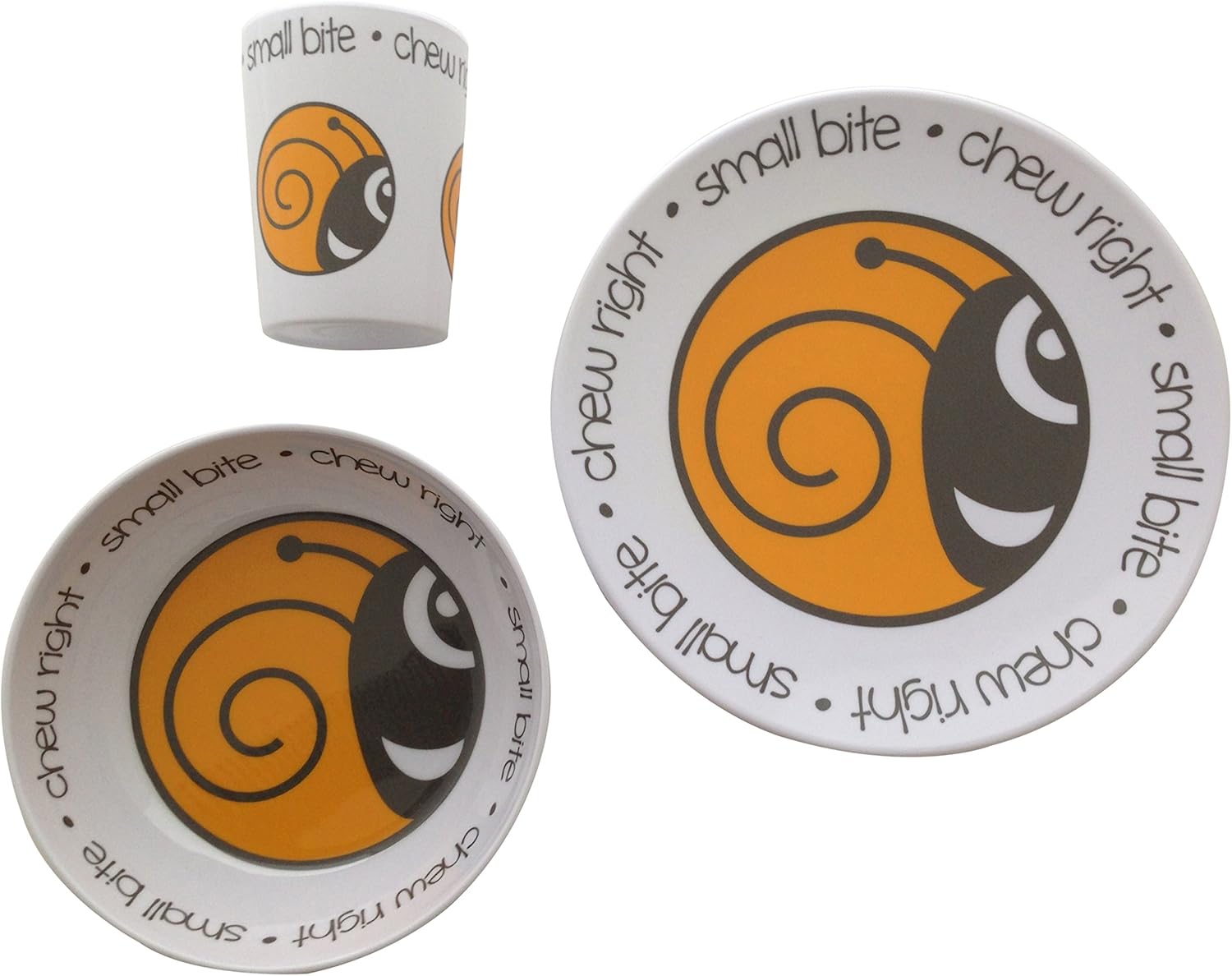 Amazon.com | MiMiBug Table Manner 3-Piece Dinnerware Set, GoGo "Small ...