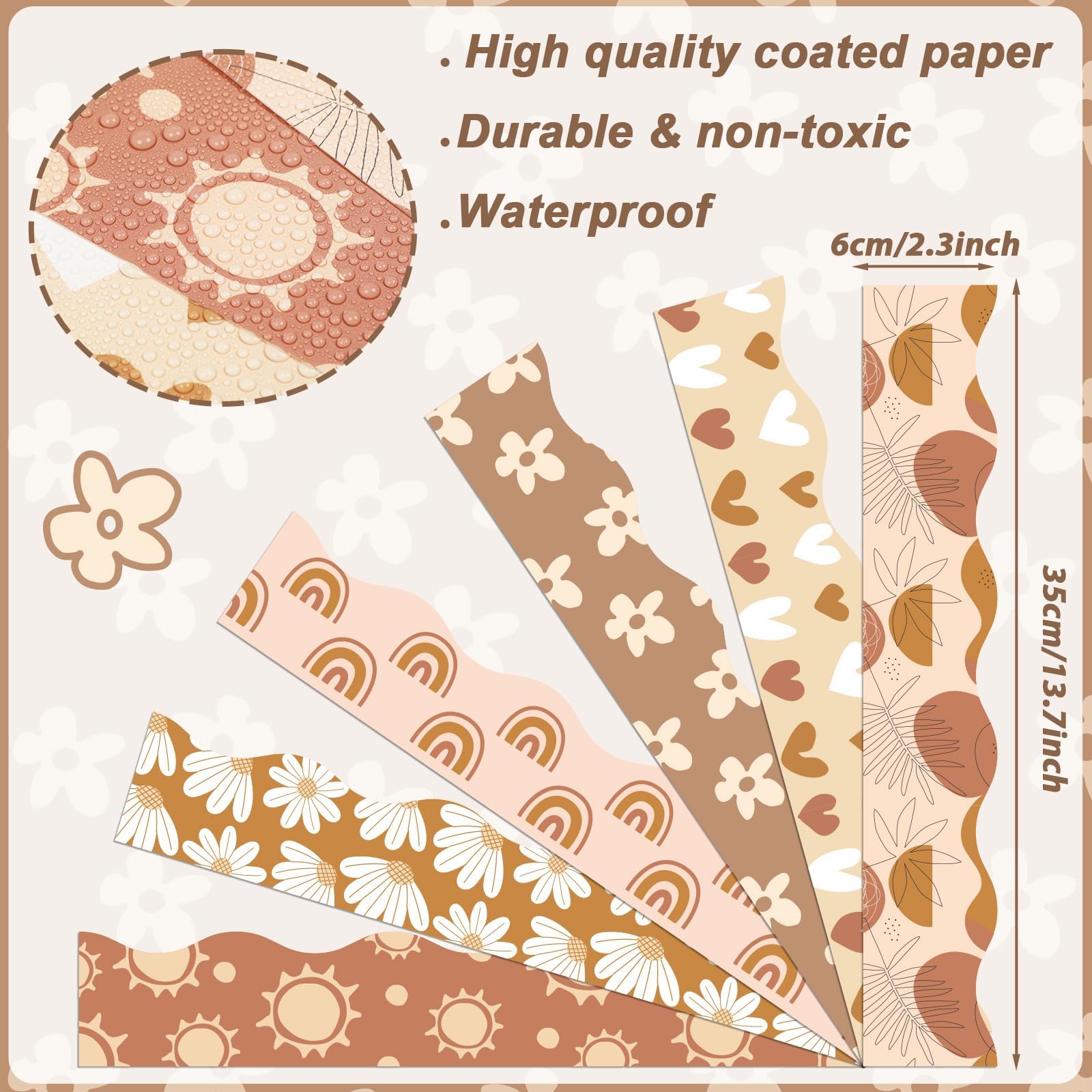 Snapklik.com : 69Ft Boho Bulletin Board Border Decoration Retro Groovy ...