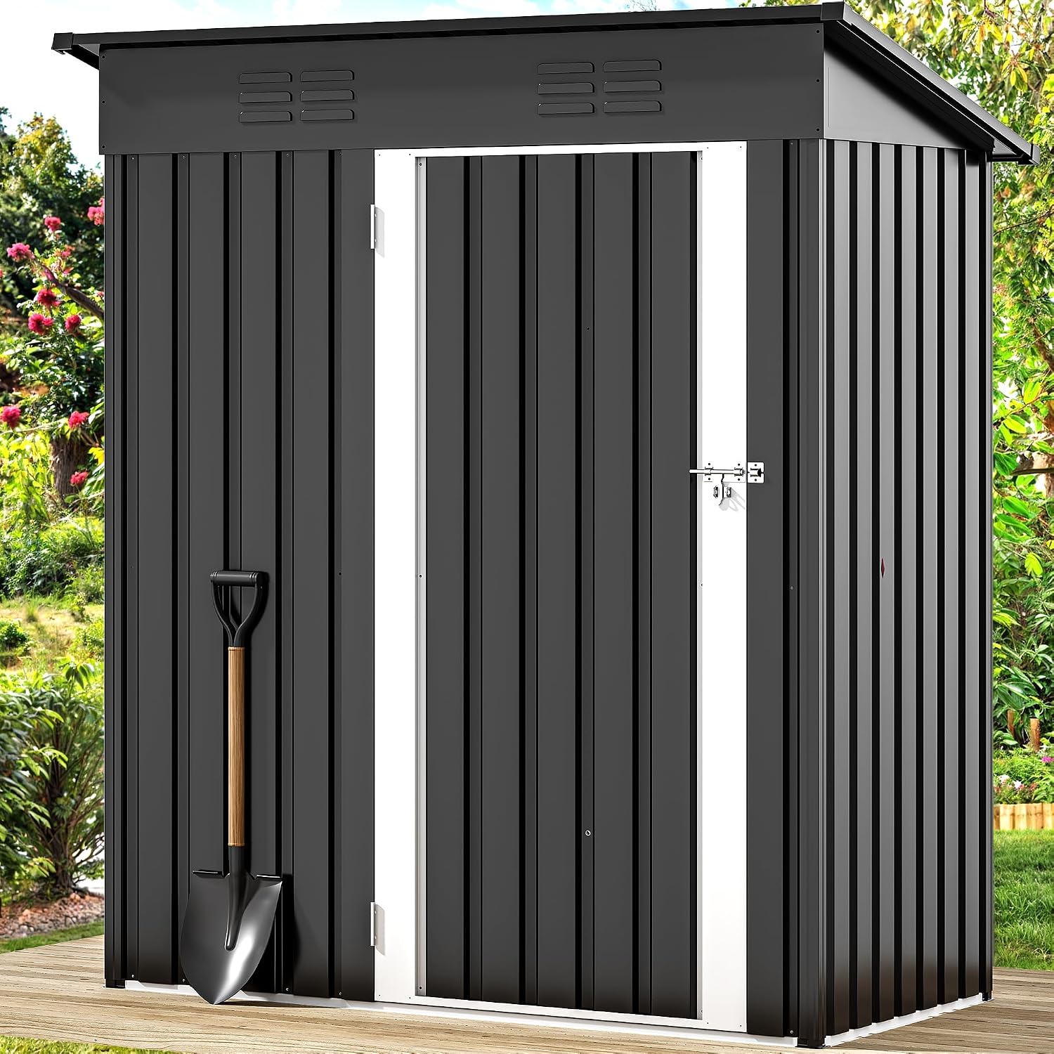 Amazon.com : DWVO 5x3ft Metal Outdoor Storage Shed, Waterproof Tool ...