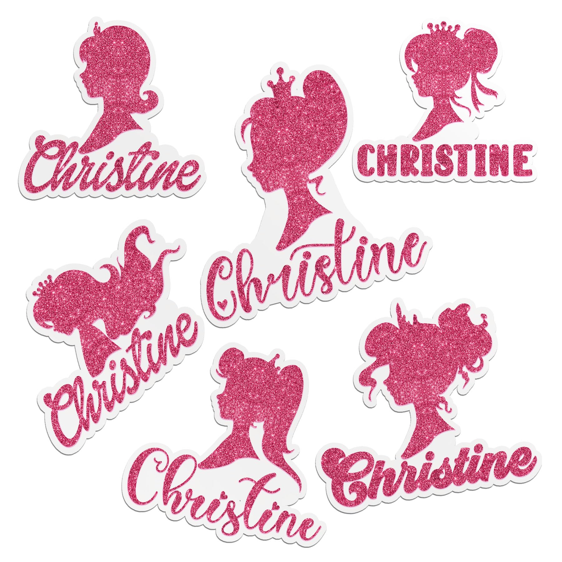 Amazon.com: Custom Name Hot Pink Princess Sticker Personalized Name ...