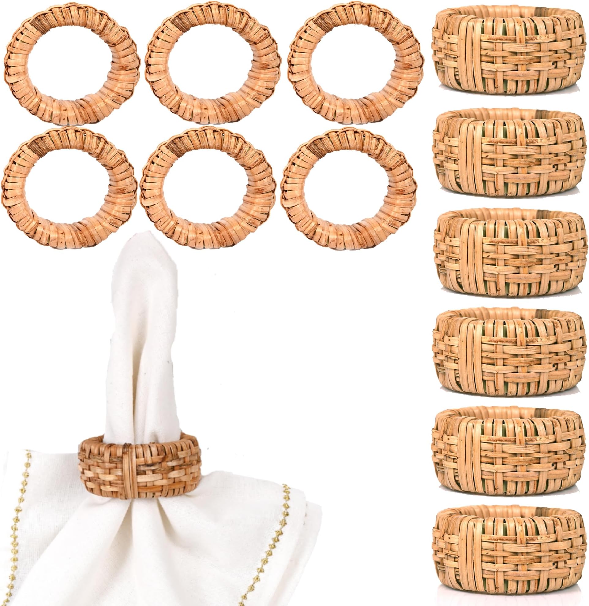 Amazon.com: WOHIWO Napkin Rings Set of 12, Farmhouse Napkin Rings Table ...