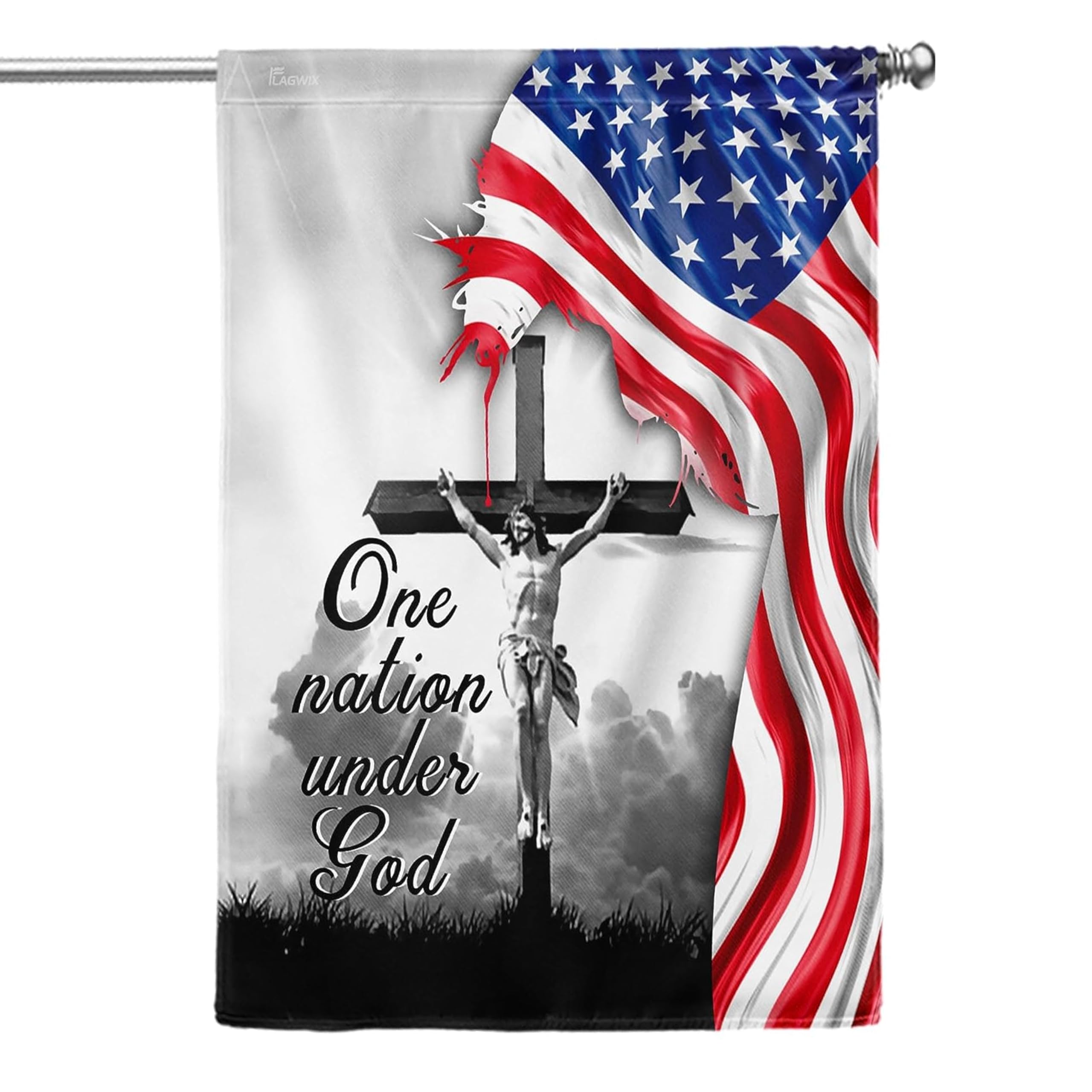 Snapklik.com : Christian Cross American Flag, Decorative Outdoor Flags ...