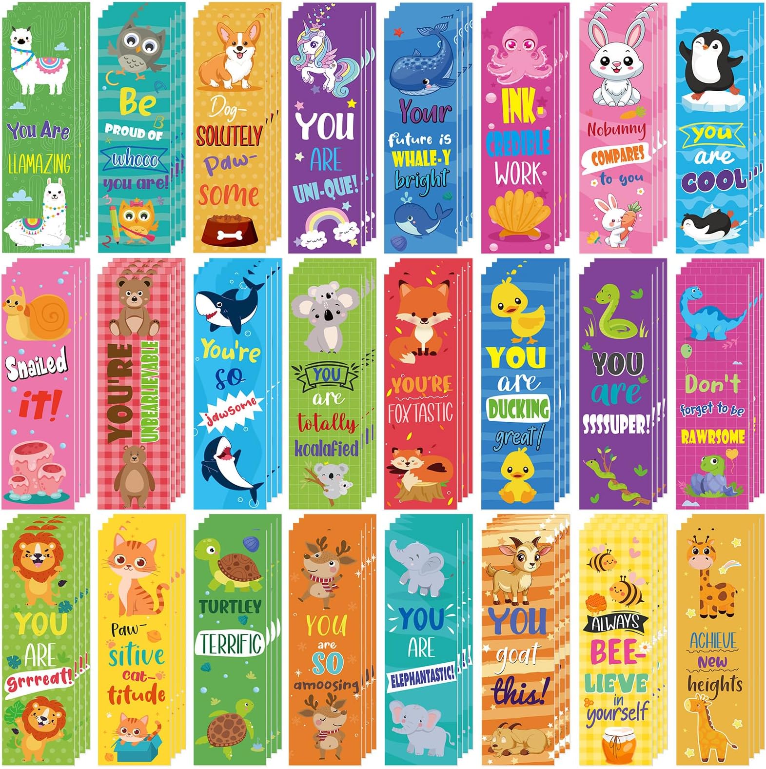 Amazon.com: 100 PCS Fun Bookmarks for Kids - Book Marks for Reading ...