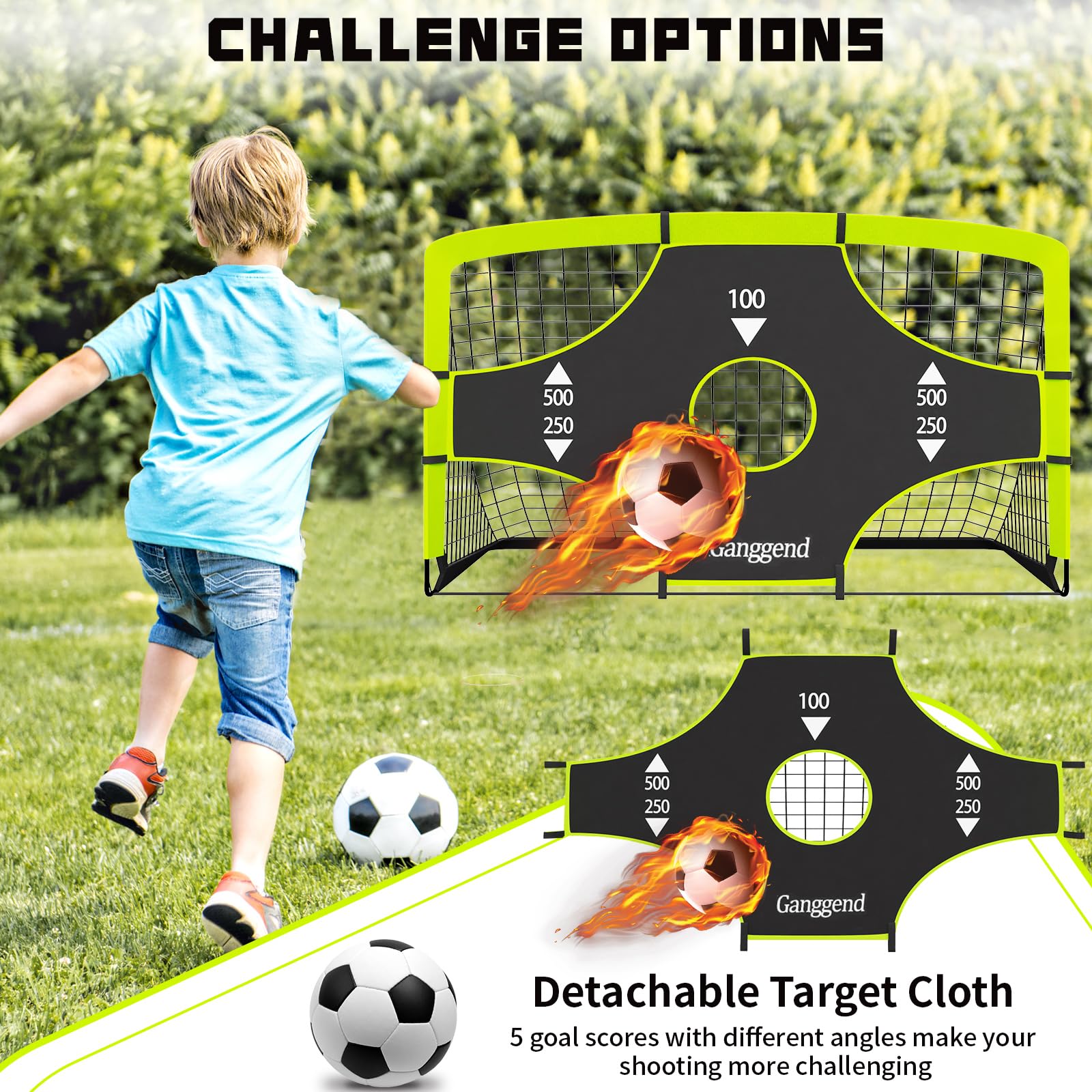 Snapklik.com : Kids Soccer Goals For Backyard Set Of 2, 6X4 Ft Portable ...