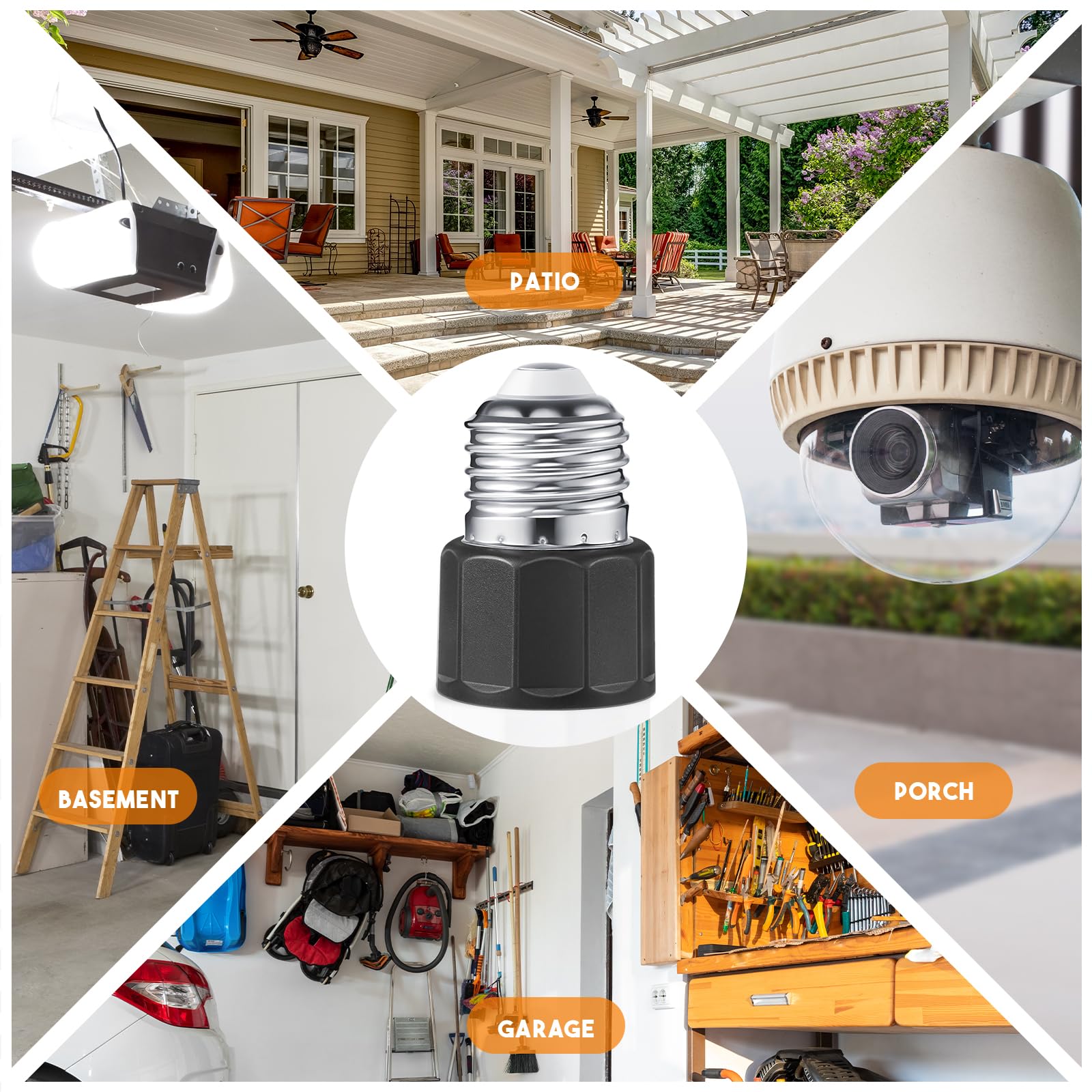 Snapklik.com : Feekoon 2 Pack 3 Prong Light Socket Outlet Adapter