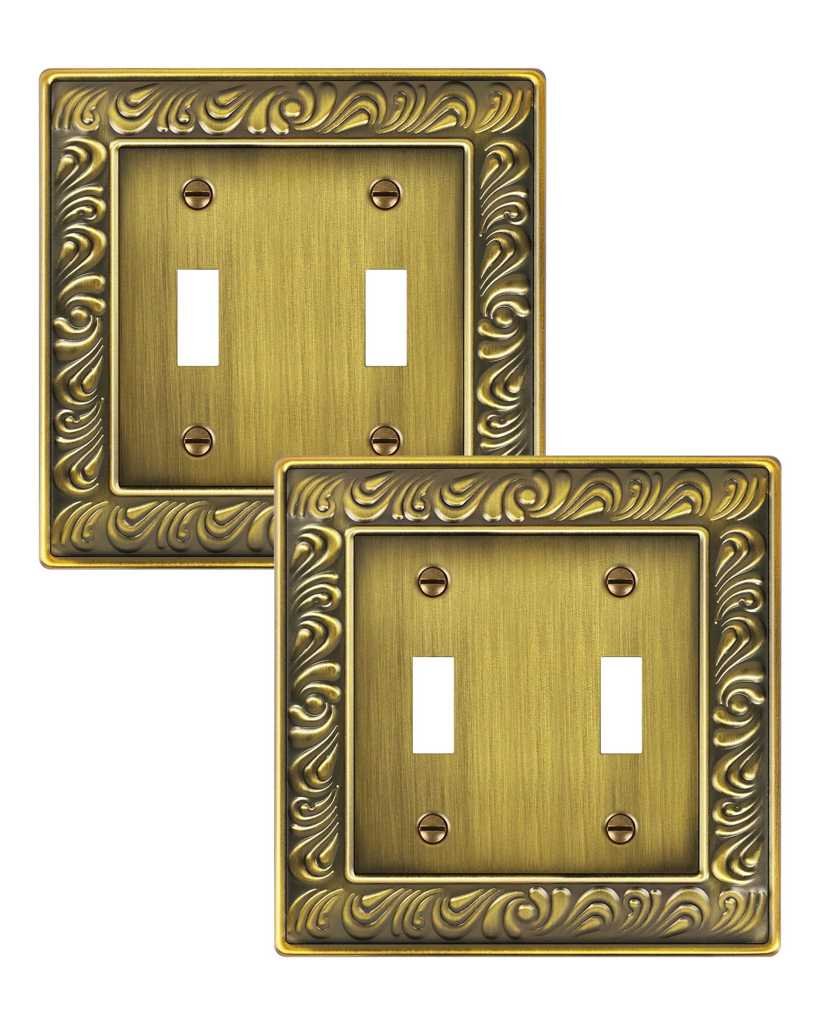 treewell 2-Pack Double Toggle Light Switch Cover Plate, Paisley Pattern ...