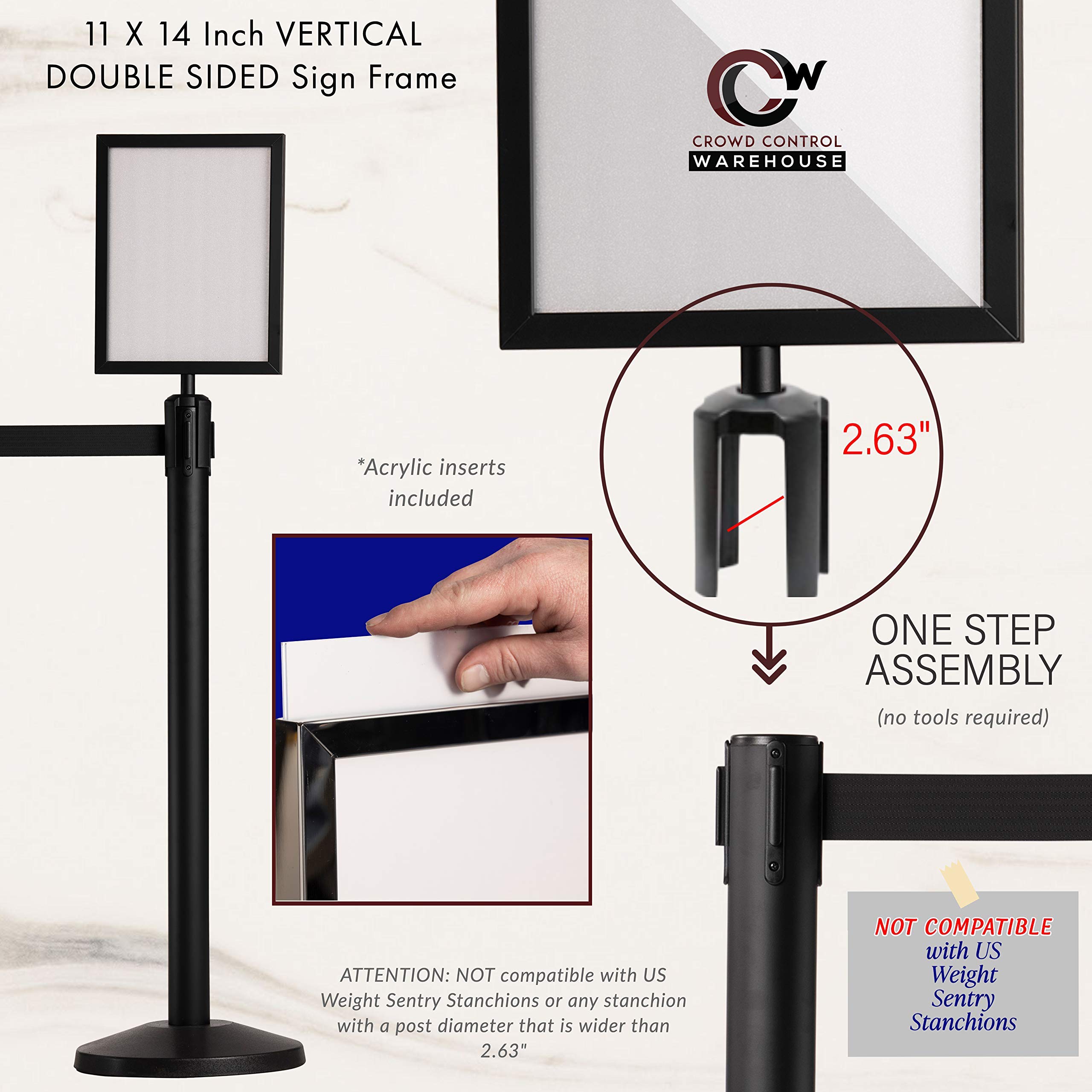 Snapklik.com : Crowd Control Warehouse Stanchion Post Top Sign Frame