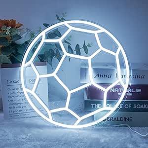 YSMNDE Soccer Neon Sign, Dimmable Soccer LED Light for Wall Decor ...