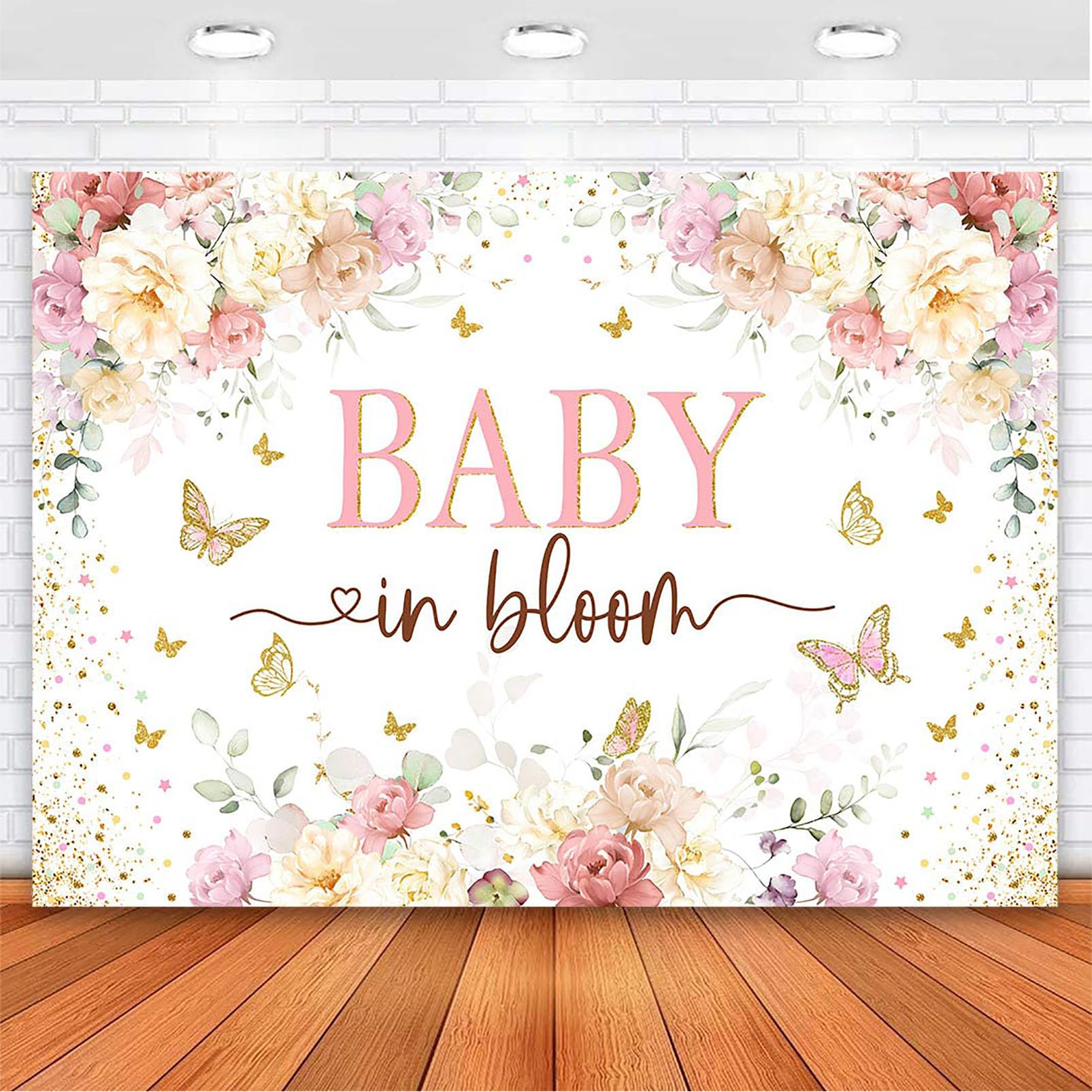 Amazon.com : Avezano Baby in Bloom Backdrop Watercolor Wildflower Baby ...
