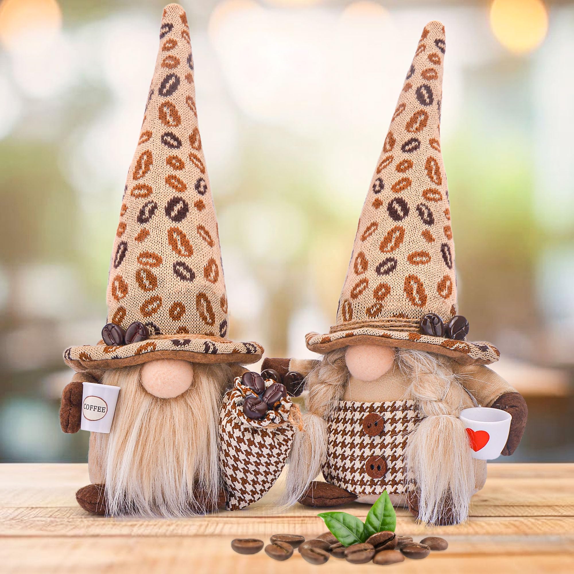 Amazon.com: 2Pcs Couple Coffee Gnomes Plush Decorations - Gift for ...