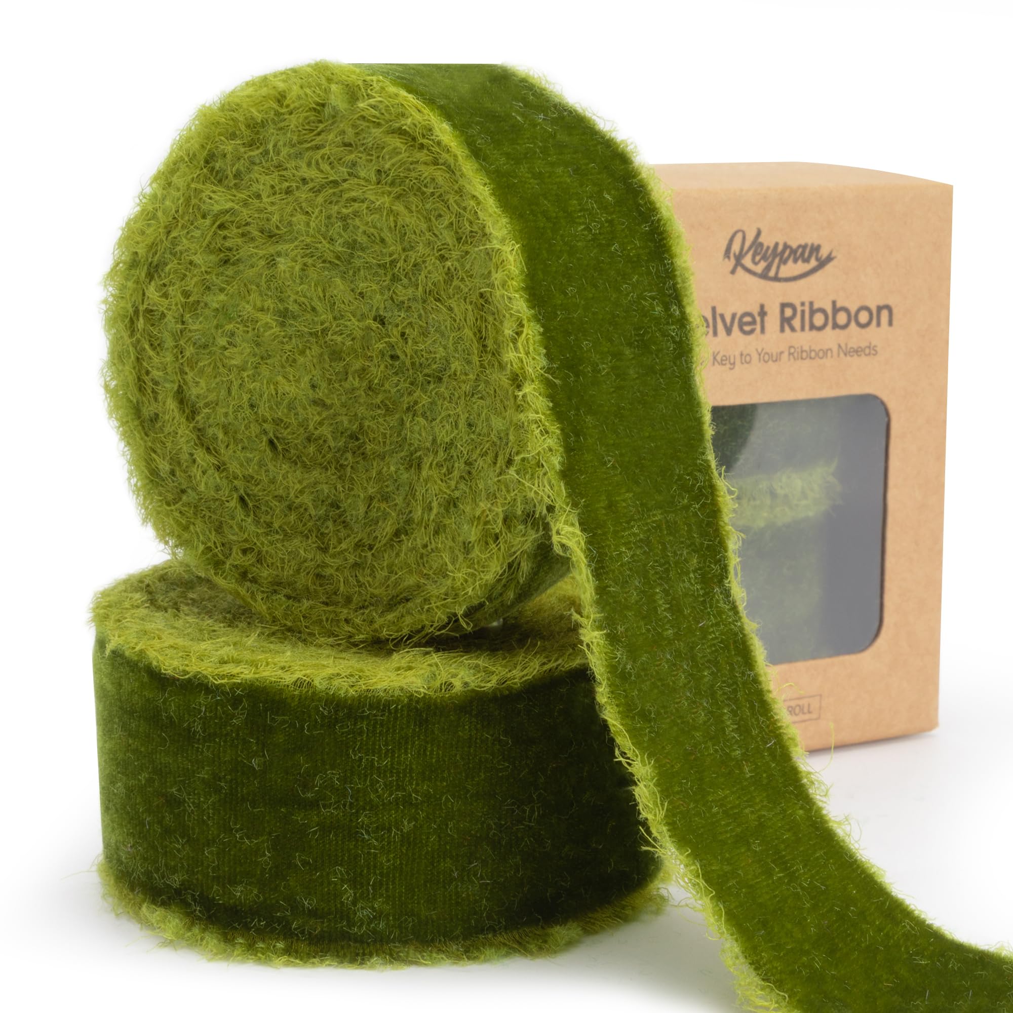 Amazon.com: Keypan Moss Green Velvet Ribbon 1-1/2 Inch x 6 Yd Handmade ...