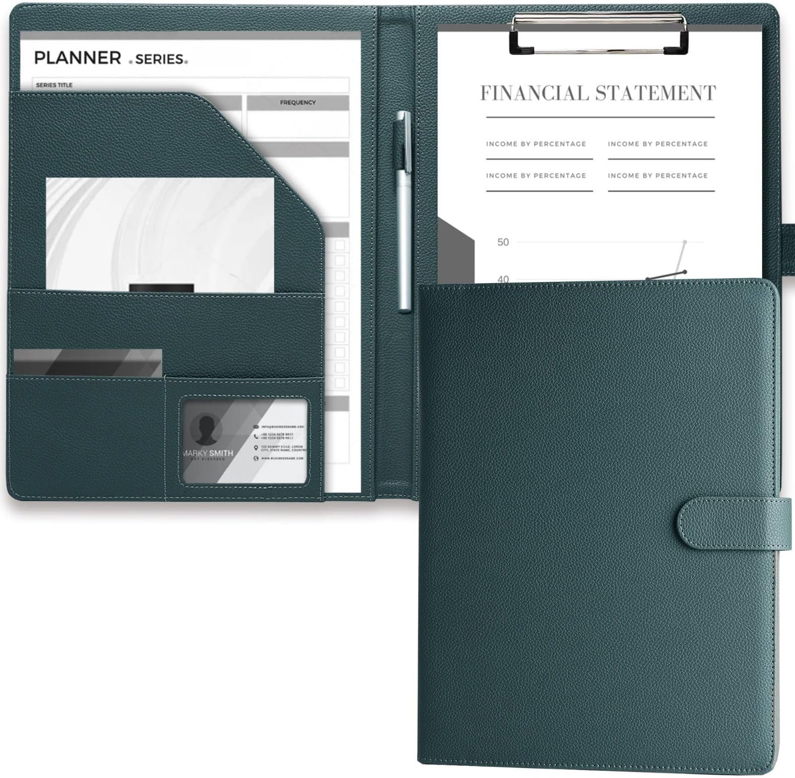 Mymazn A4 Clipboard Folder With Cover - Faux Leather Conference ...