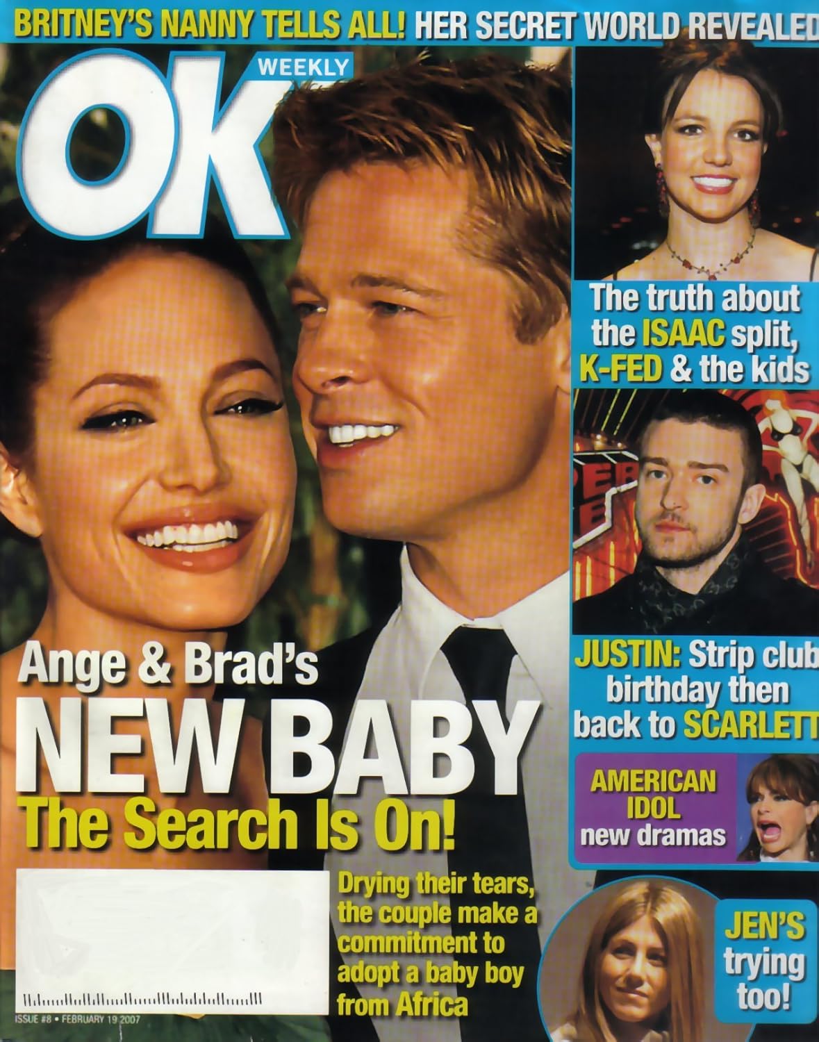 OK Weekly Magazine Angelina Jolie & Brad Pitt February 19, 2007 Issue ...