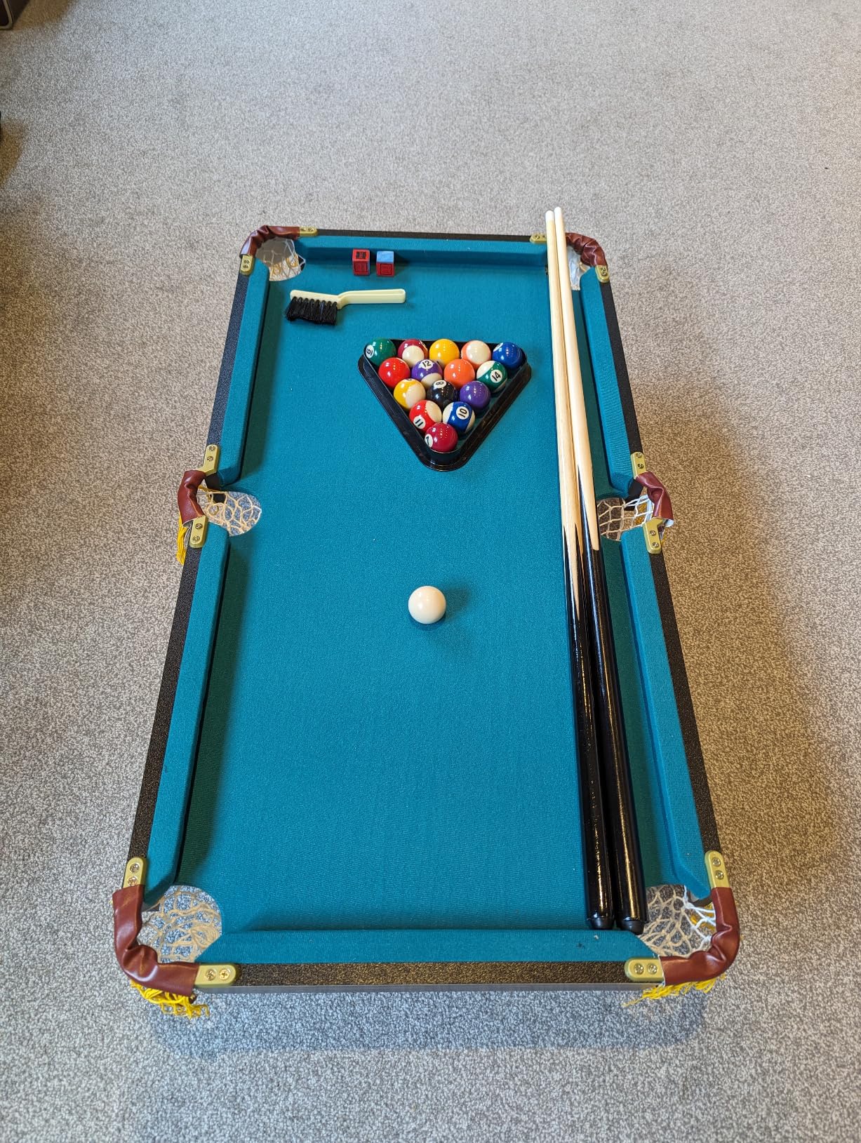 Mini Kids Pool Table Top - 36 Inch Small Billiards Desktop Family Games ...