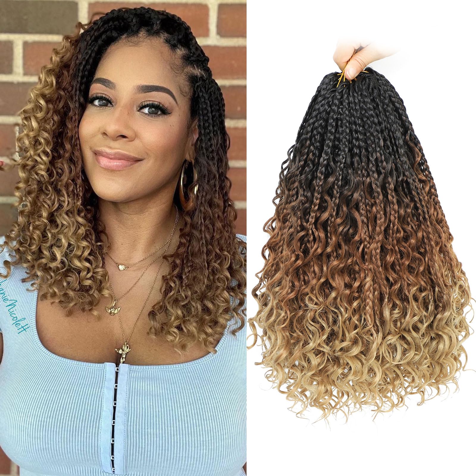 Amazon.com : Goddess Box Braids Crochet Hair 14 Inch Crochet Boho Box ...