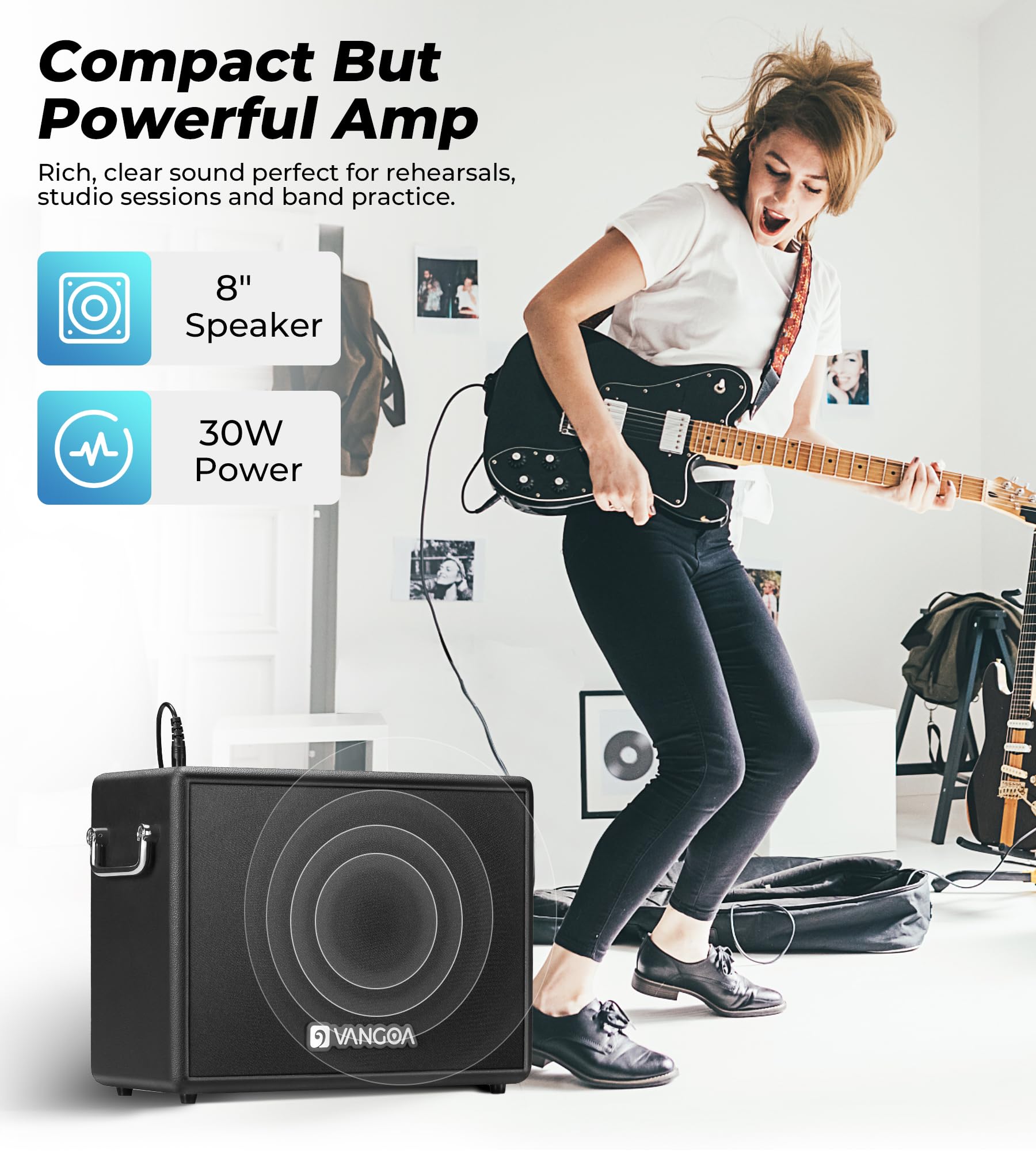 Snapklik.com : Vangoa Bass Guitar Amp, 30W Portable Bass Amplifier ...