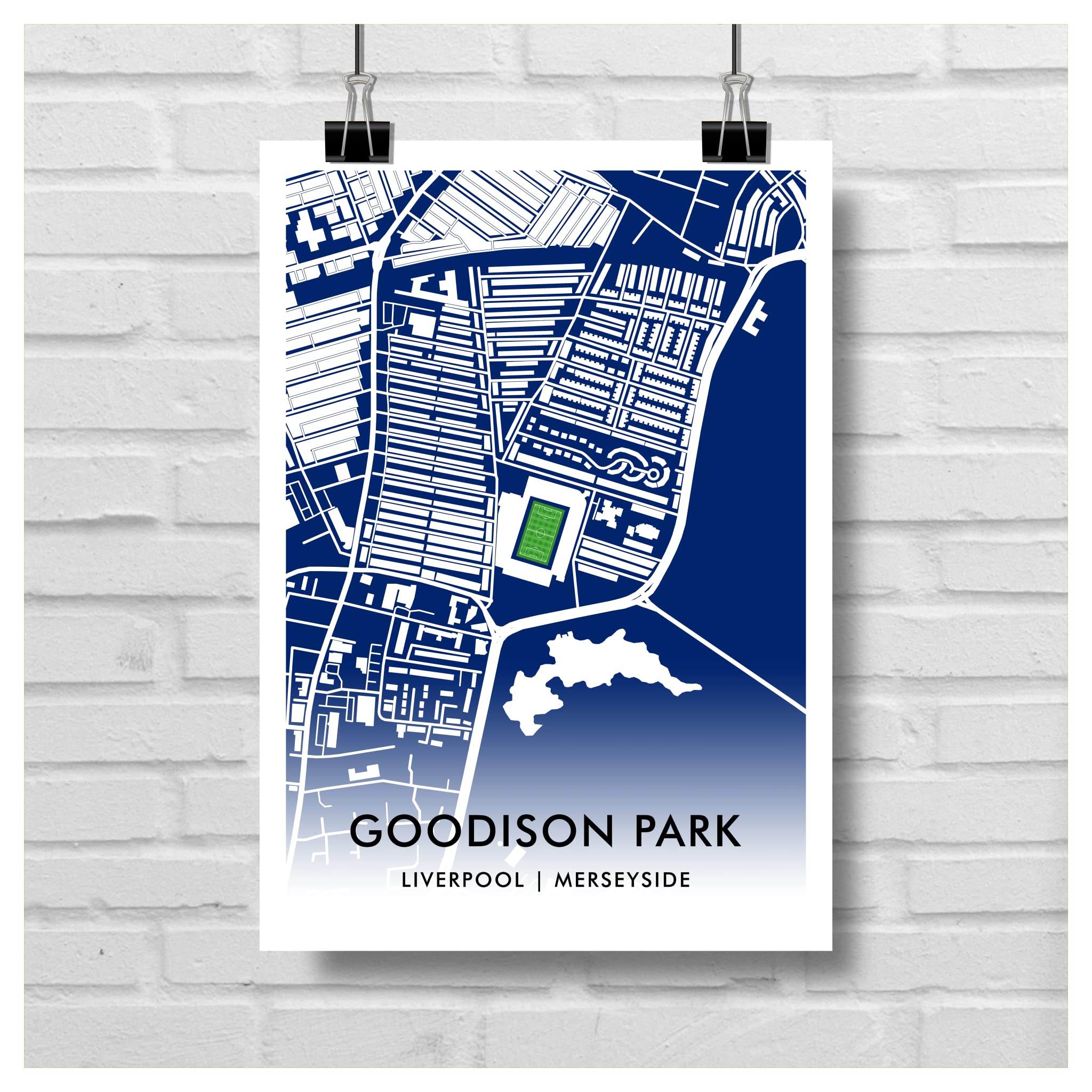 Goodison Park Map GroundDesigns EVERTON FC Football Gift GOODISON PARK