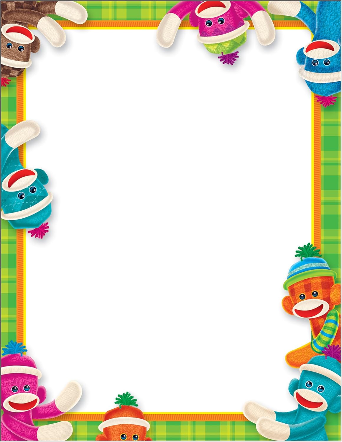 Amazon.com: TREND ENTERPRISES, INC. Sock Monkeys Terrific Papers, 50 ct ...