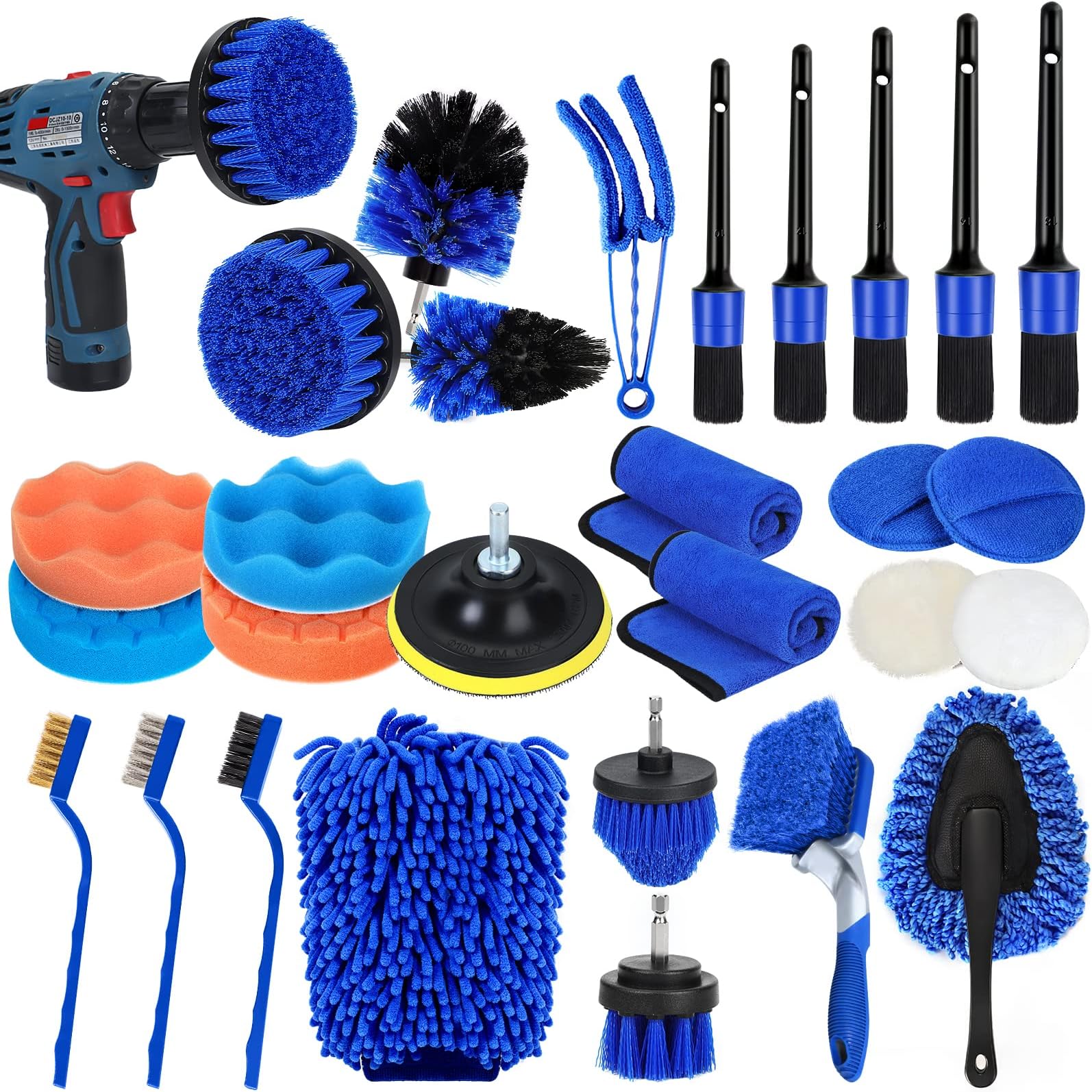 Amazon.com: Wontolf 30Pcs Car Detailing Brush Set, Car Detailing Kit ...