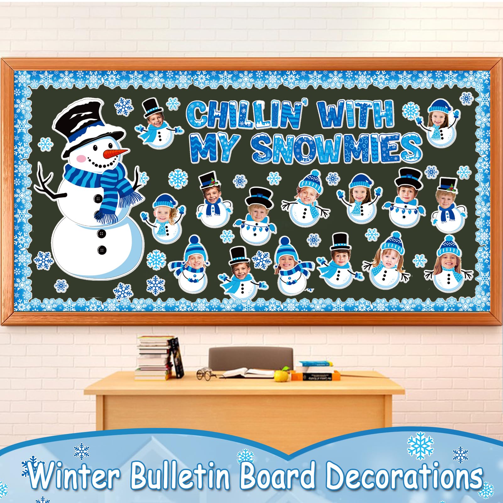 Snapklik.com : 79 Pcs Winter Bulletin Board - Snowman Decorations DIY ...
