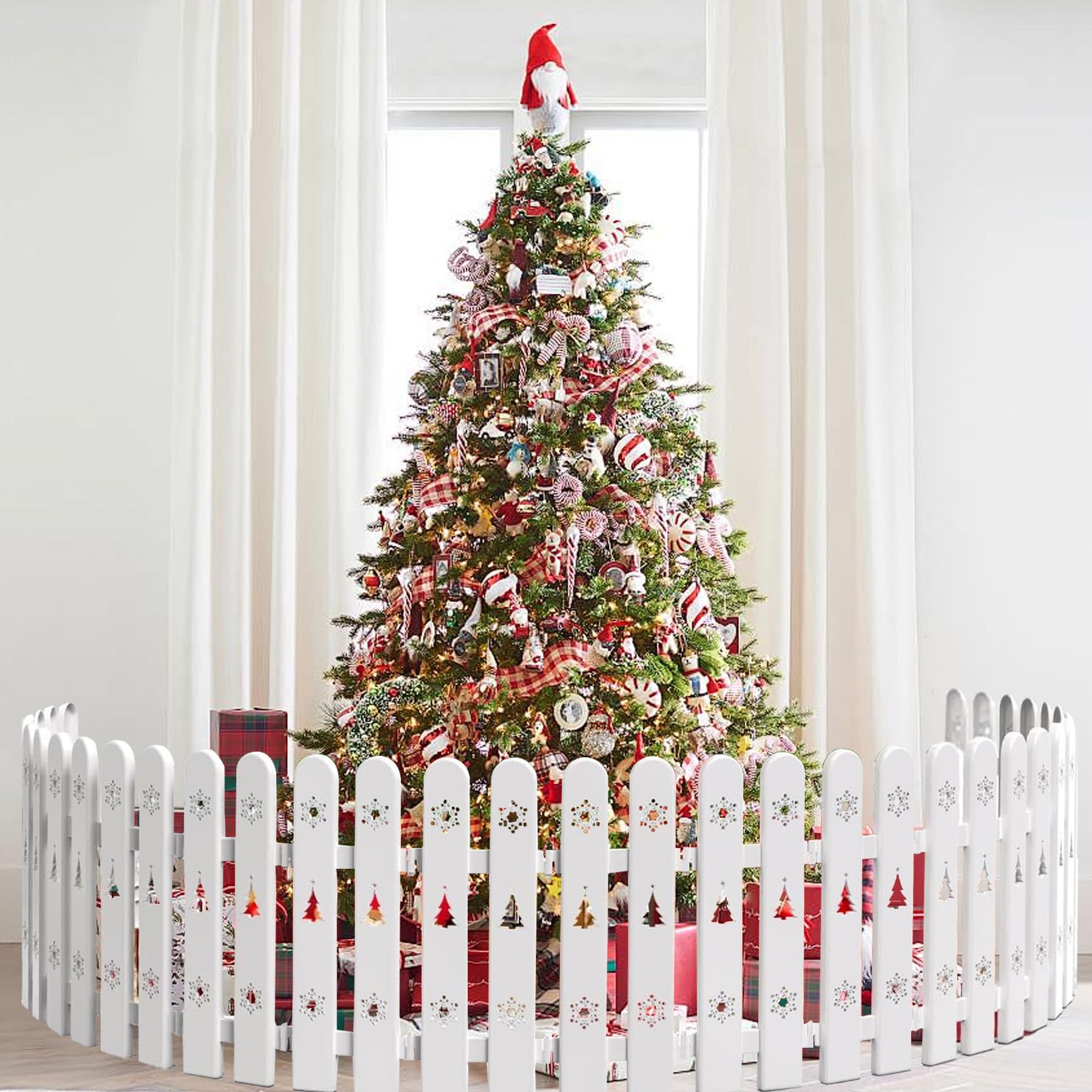 Amazon.com : Christmas Tree Fence for Toddlers & Pets - 24pcs Freely ...