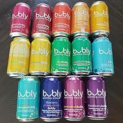 Amazon.com: Bubly Sparkling Water, 15 Flavor Sampler, 12 fl oz Cans, (18 Pack), Blue : Grocery ...