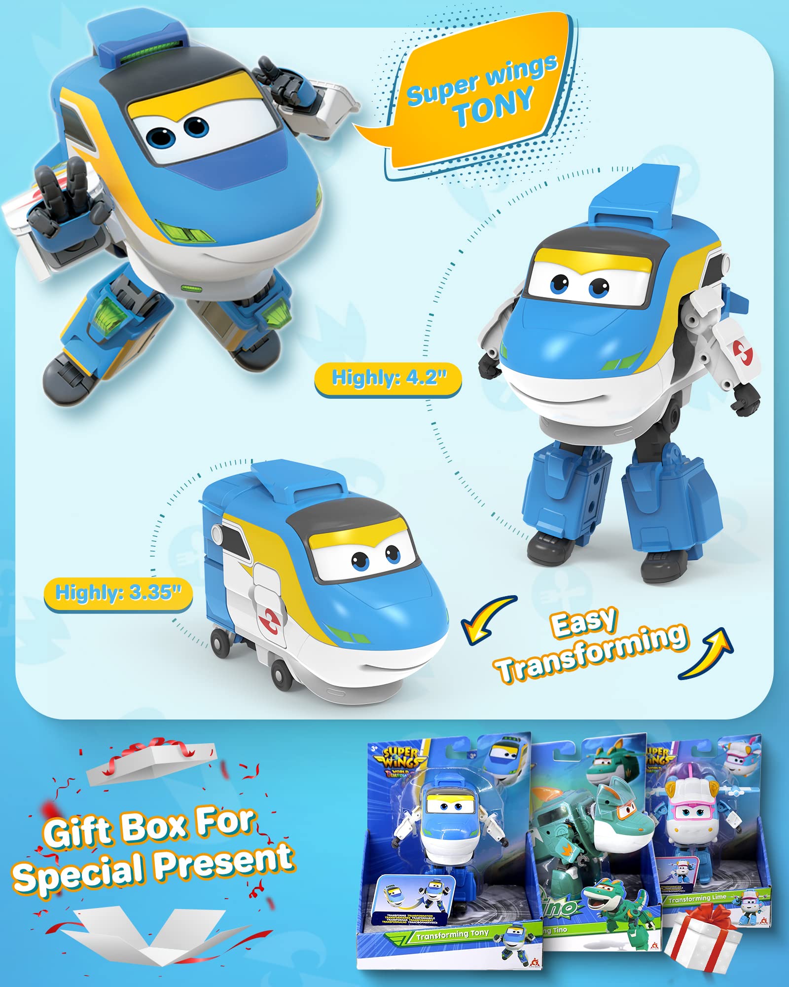 Snapklik.com : Toys, Tony Transformer Toys 5 Inch, Train Toy For Kids ...