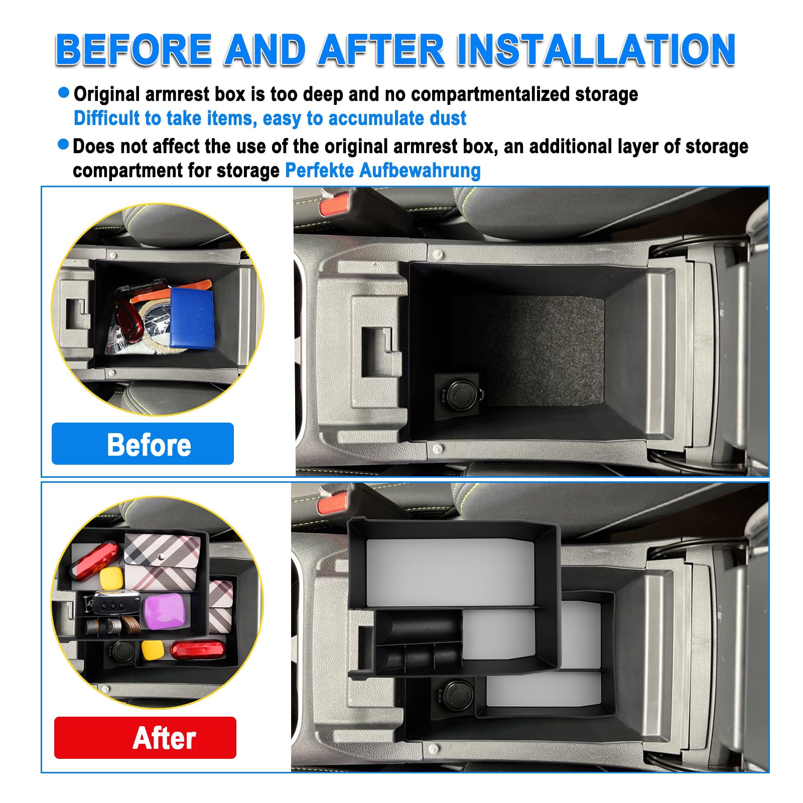 Snapklik.com : 2PCS 2024 2025 Outback Center Console Organizer For 2020 ...