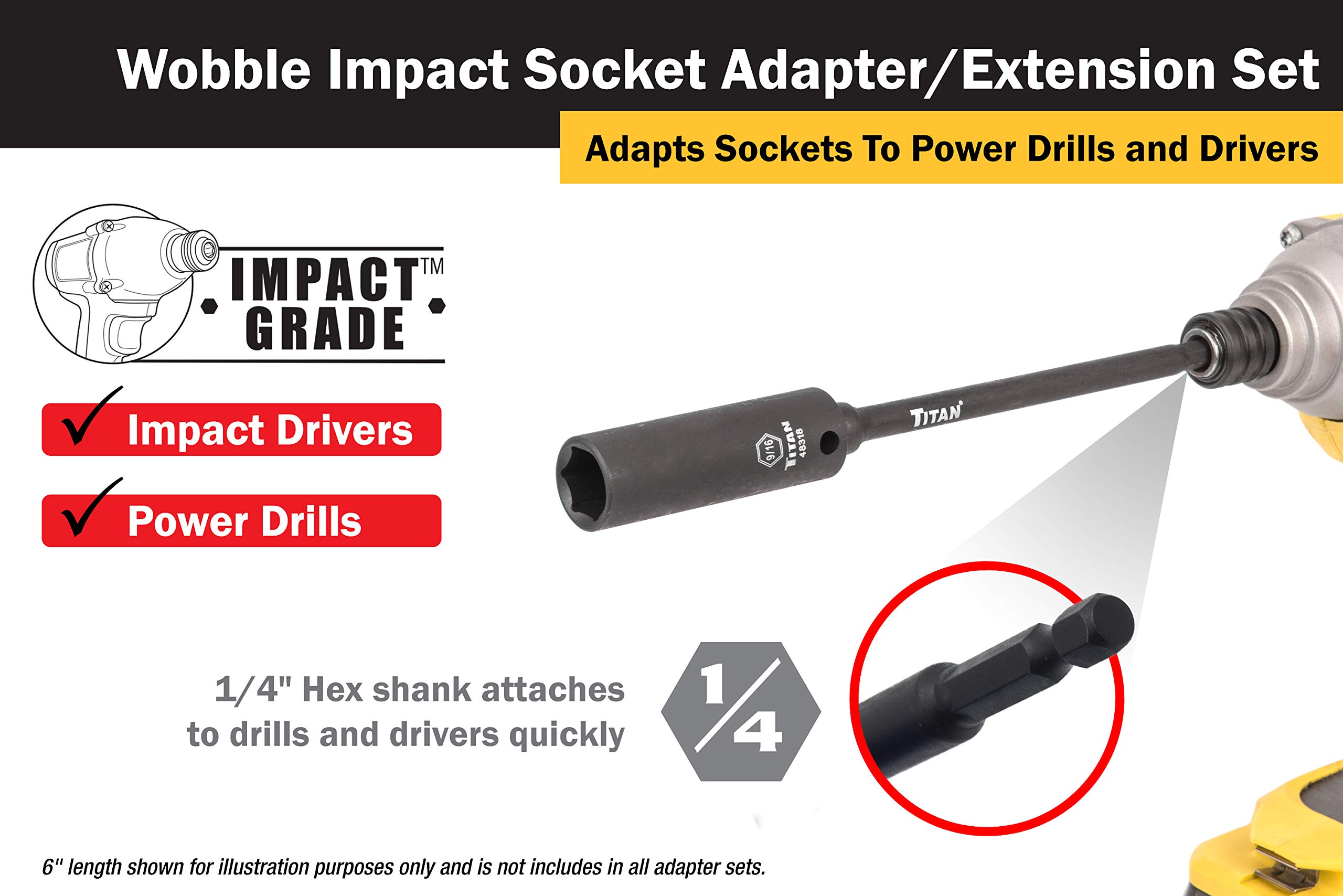 Snapklik.com : Titan - 9-Pc Impact Wobble Socket Adapter Se