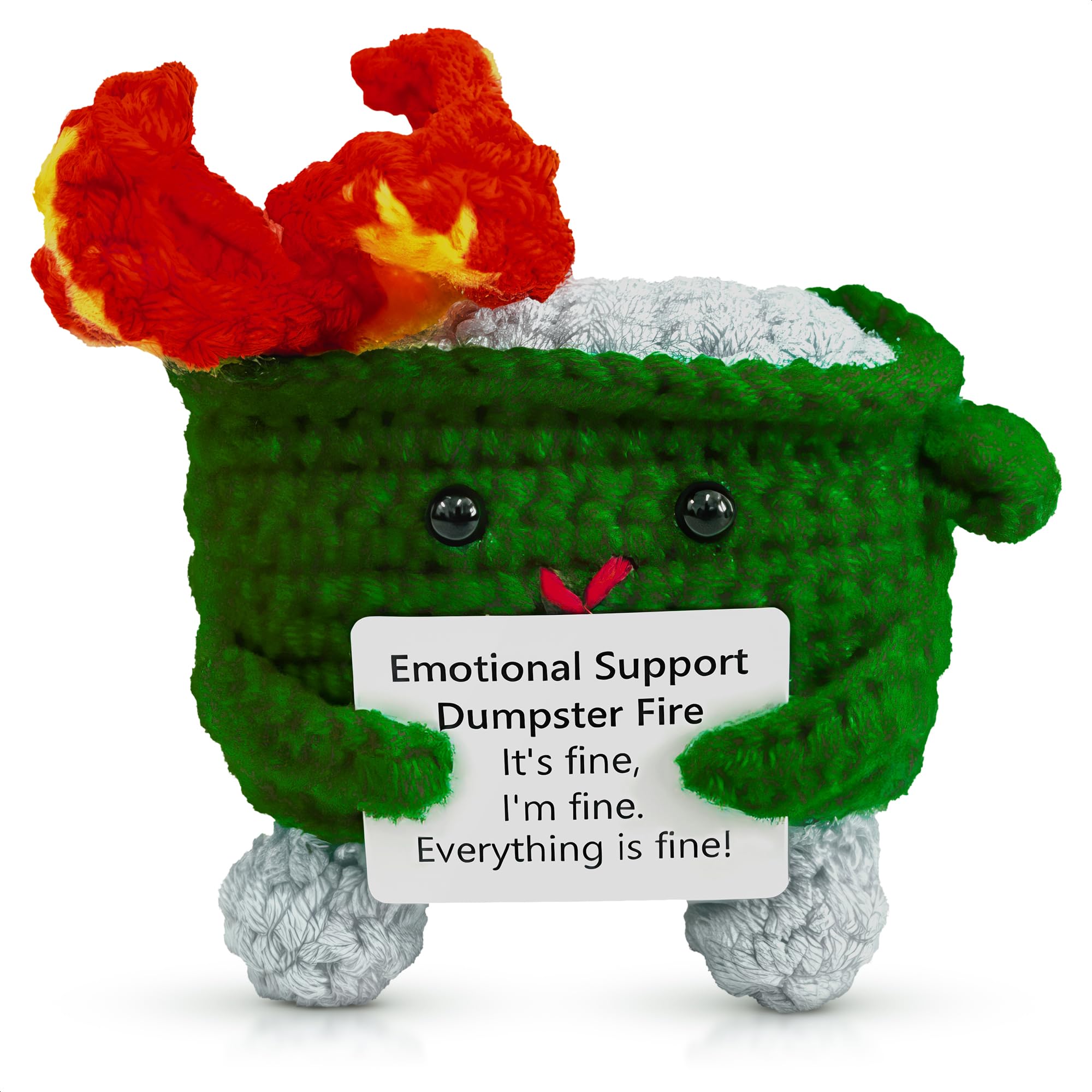 Snapklik.com : Reluen Emotional Support Dumpster Fire Crochet Doll