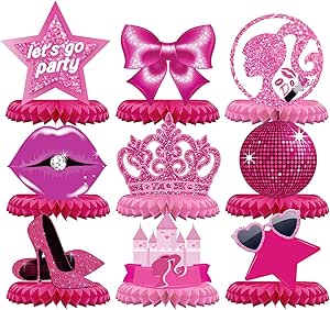 Amazon.com: Pink Girls Table Decorations for Party, Hot Pink Princess ...