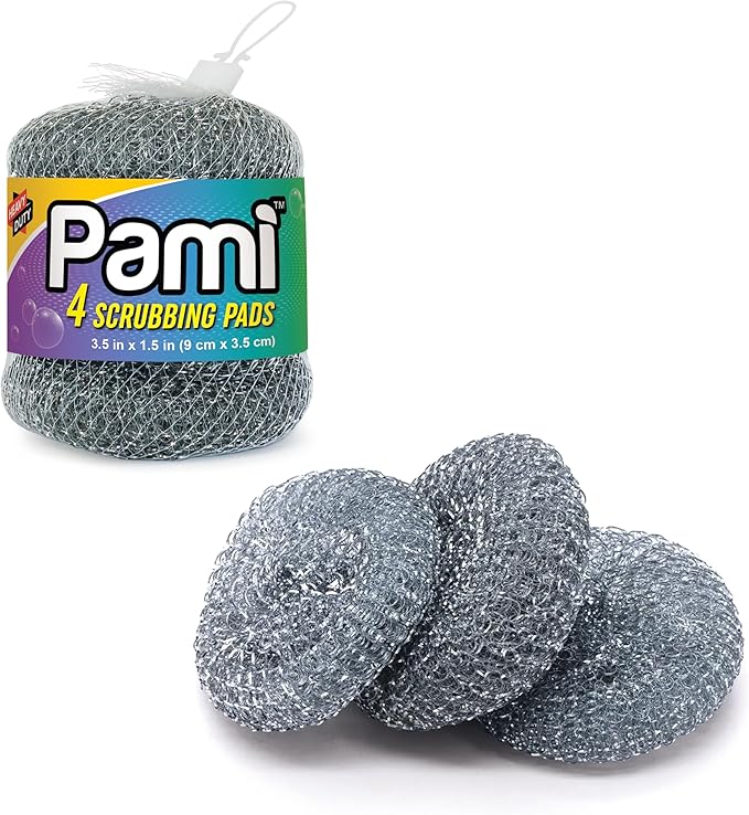Amazon.com: PAMI Heavy Duty Stainless Steel Sponge Scrubber Non-Scratch ...
