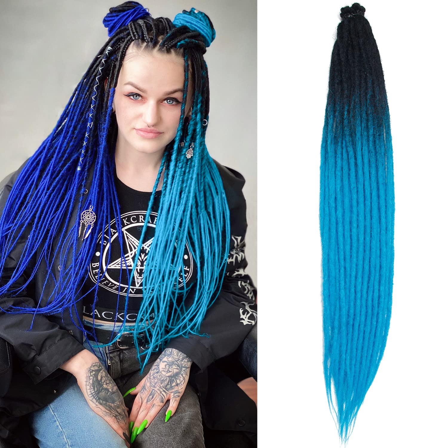 Black And Blue Dreads