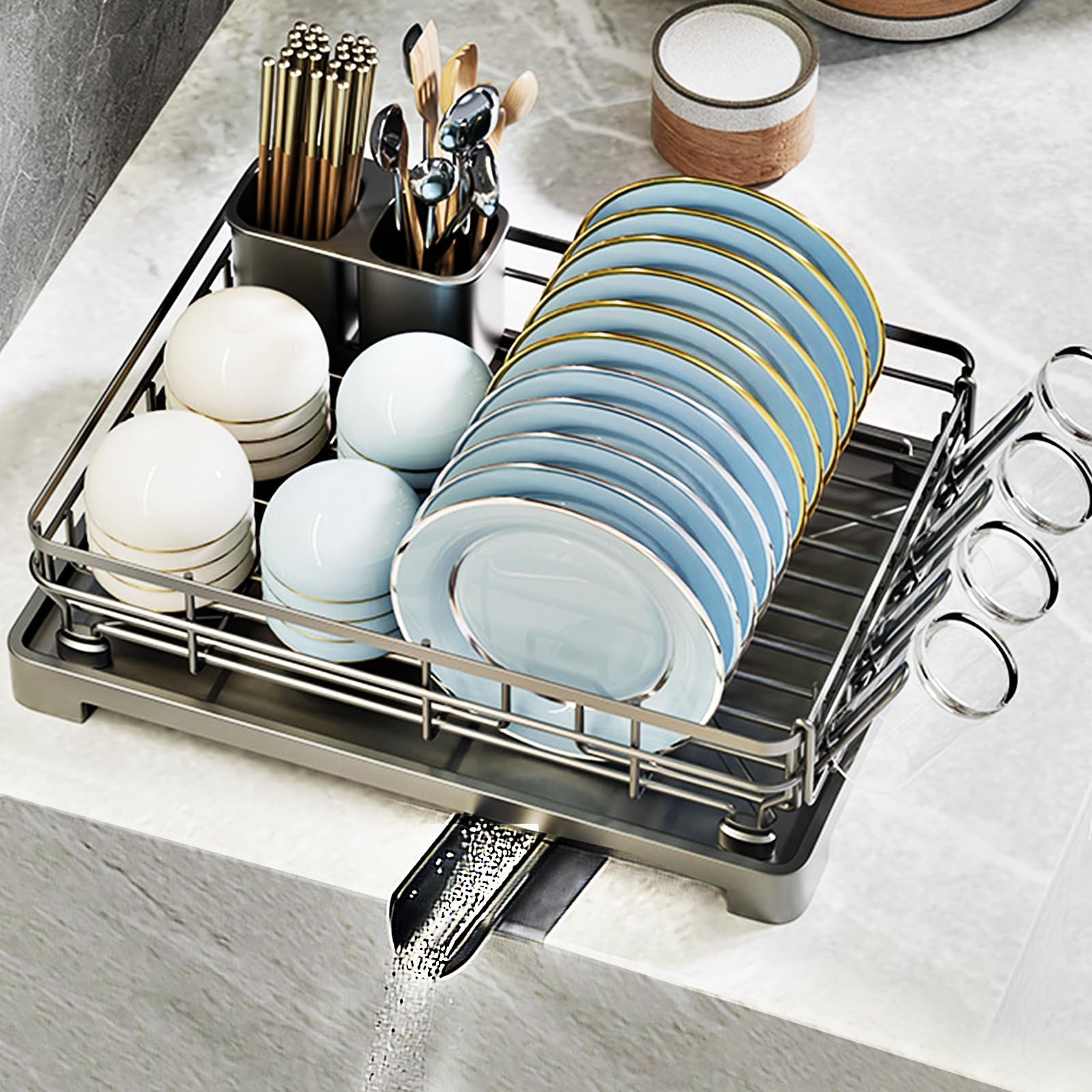 Amazon.com - YZHDUXIU Dish Drying Rack, Large-Capacity Dish Rack with ...