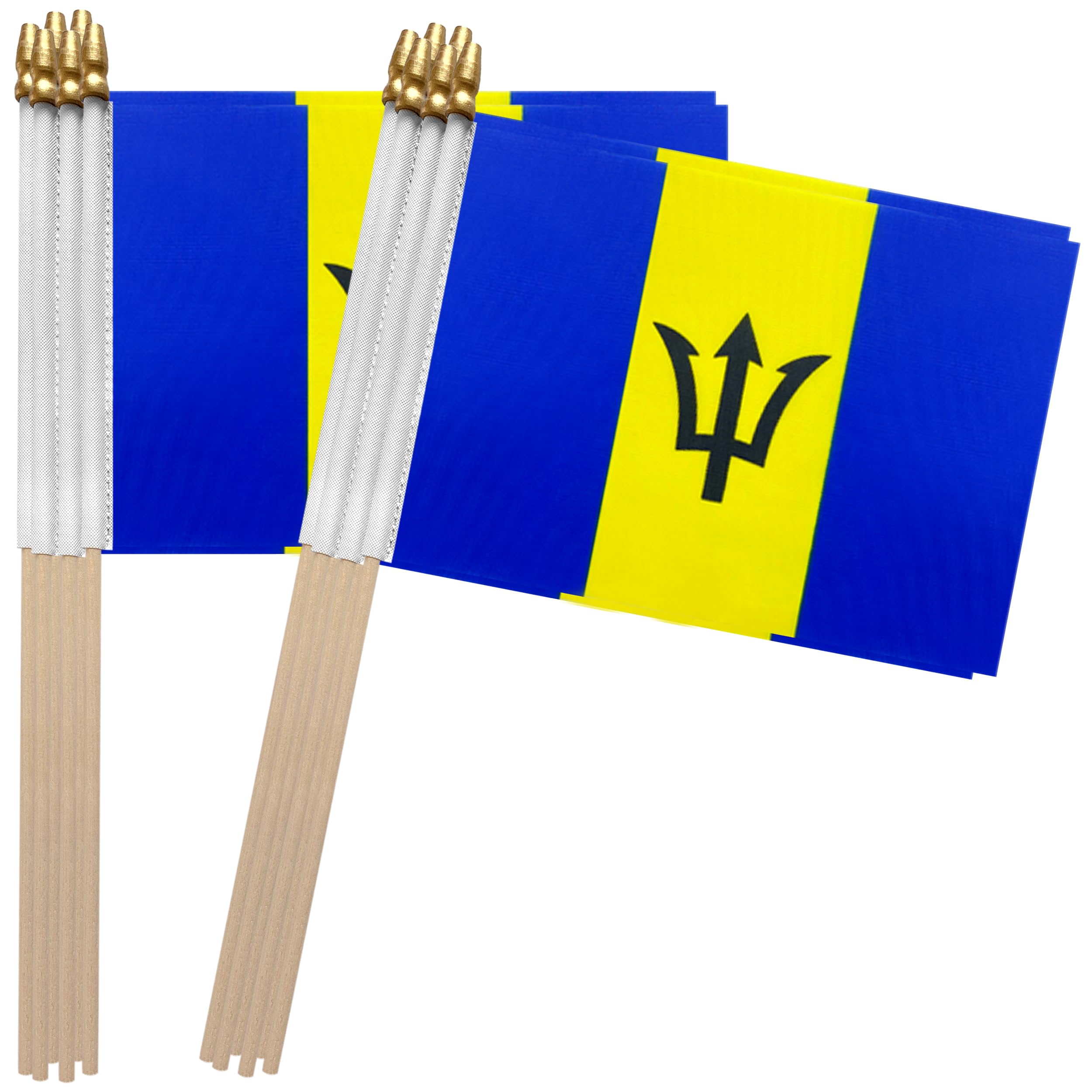 Amazon.com : TSMD Barbados Stick Flag Barbadian Small Mini Hand Held ...