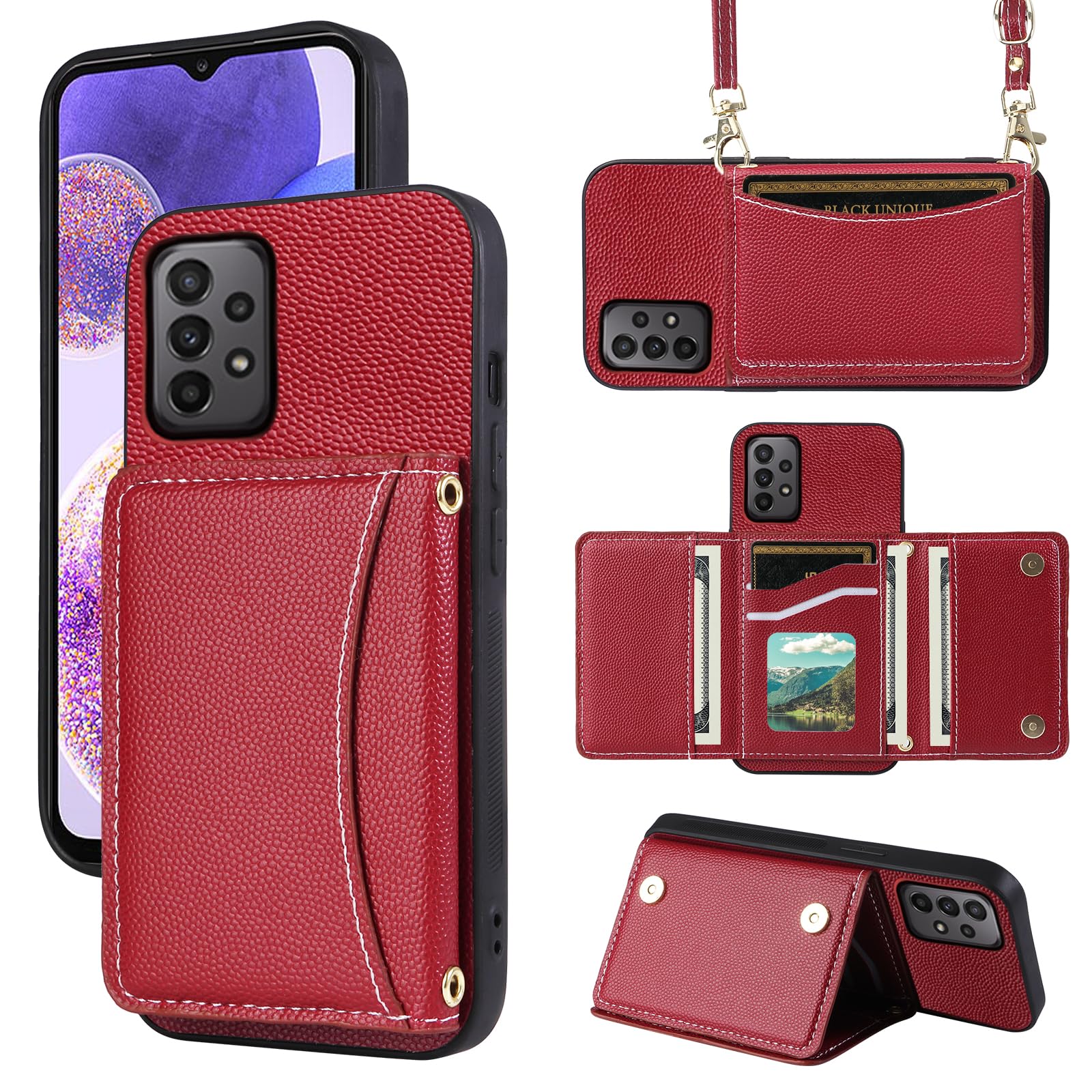 Amazon.com: Furill Phone Case for Samsung Galaxy A23 5G/4G Wallet Cover with Crossbody Shoulder ...