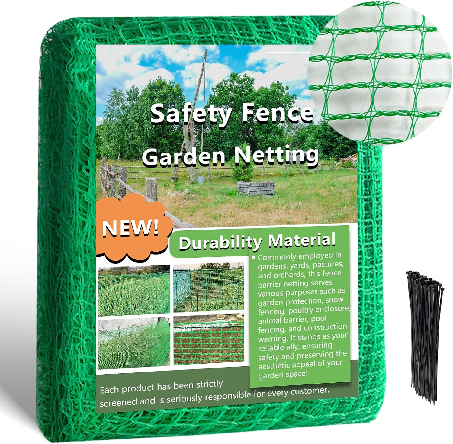 Amazon.com : Quobiad Garden Fence Temporary Fence, 4'x30' with 50 Zip ...