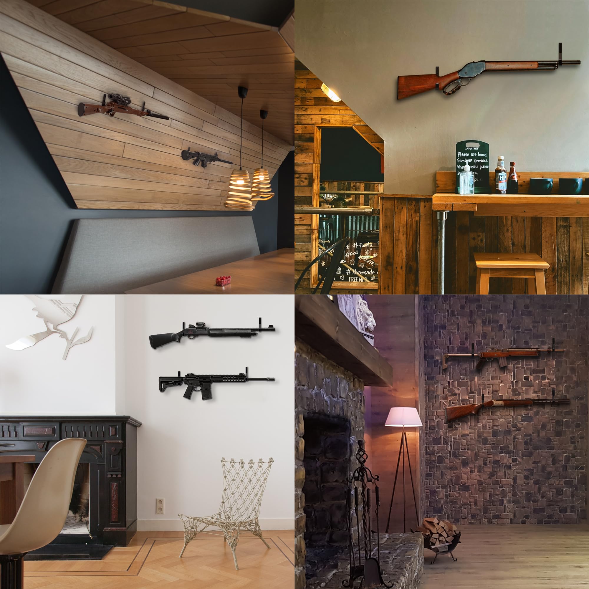 Snapklik.com : Gun Rack Storage Wall Mount Shotgun Rifle Hook ...